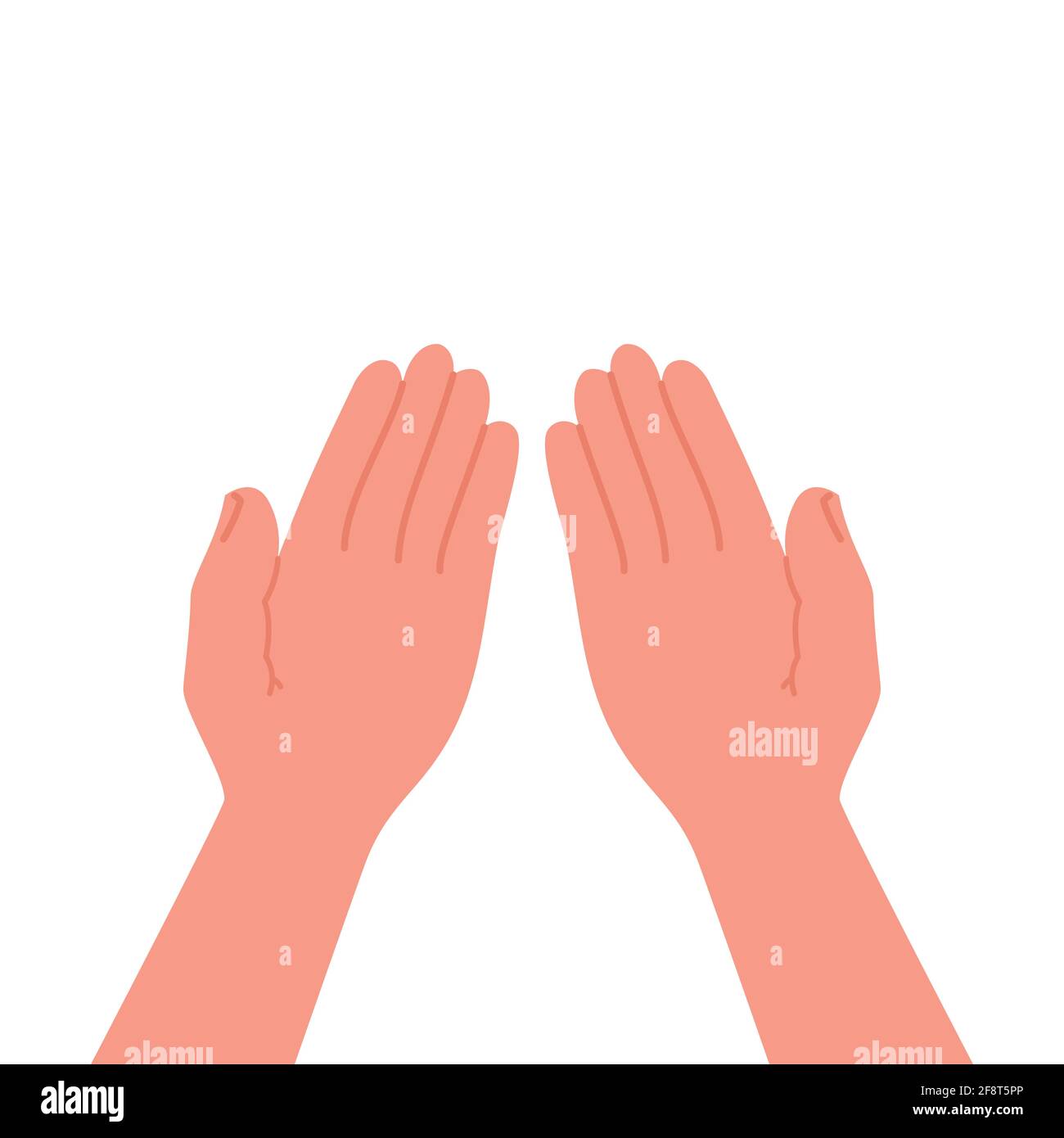 Palms of hands, hand icon vector isolated on white background ...