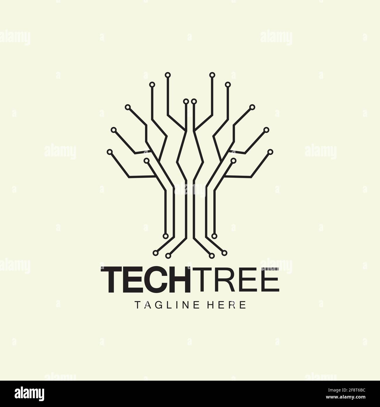 tech tree logo concept,green network technology logo vector.tech tree ...
