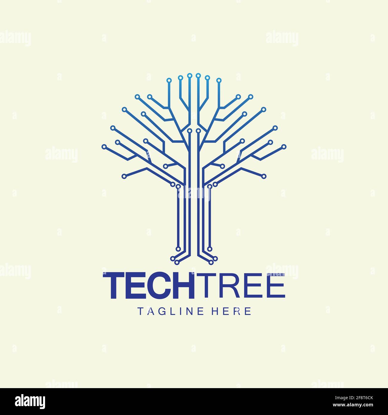tech tree logo concept,green network technology logo vector.tech tree ...