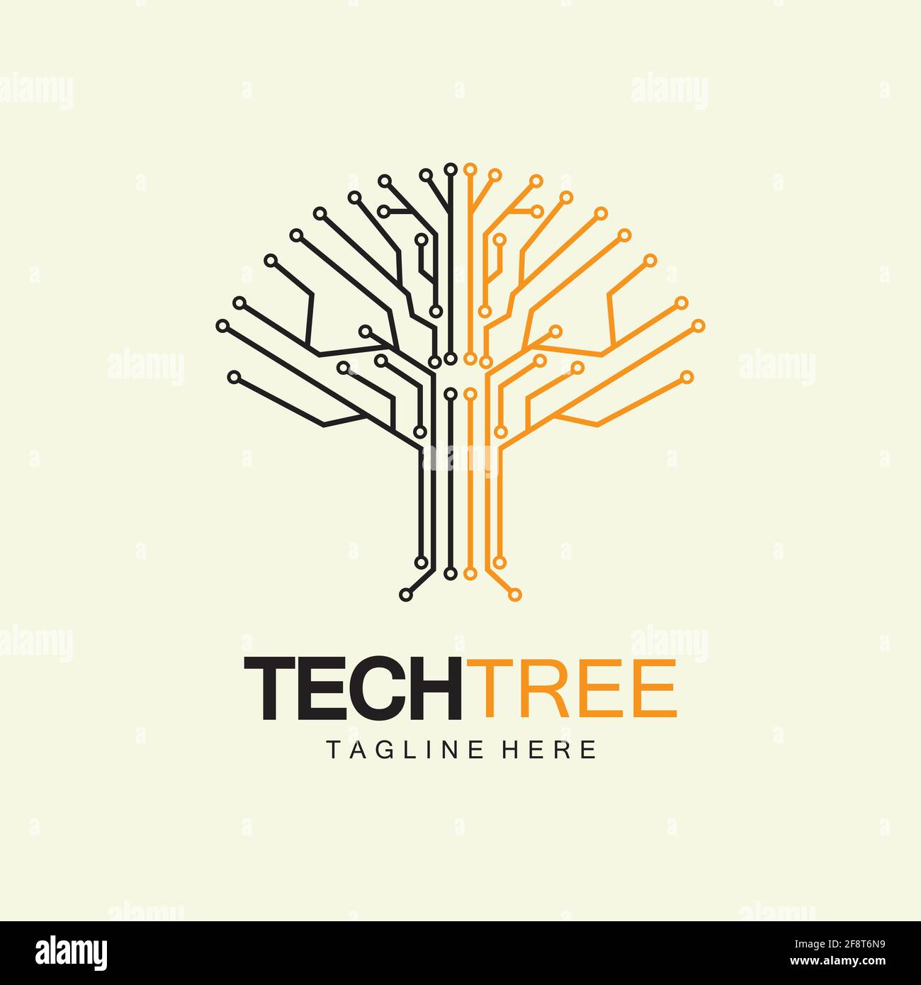 tech tree logo concept,green network technology logo vector.tech tree ...