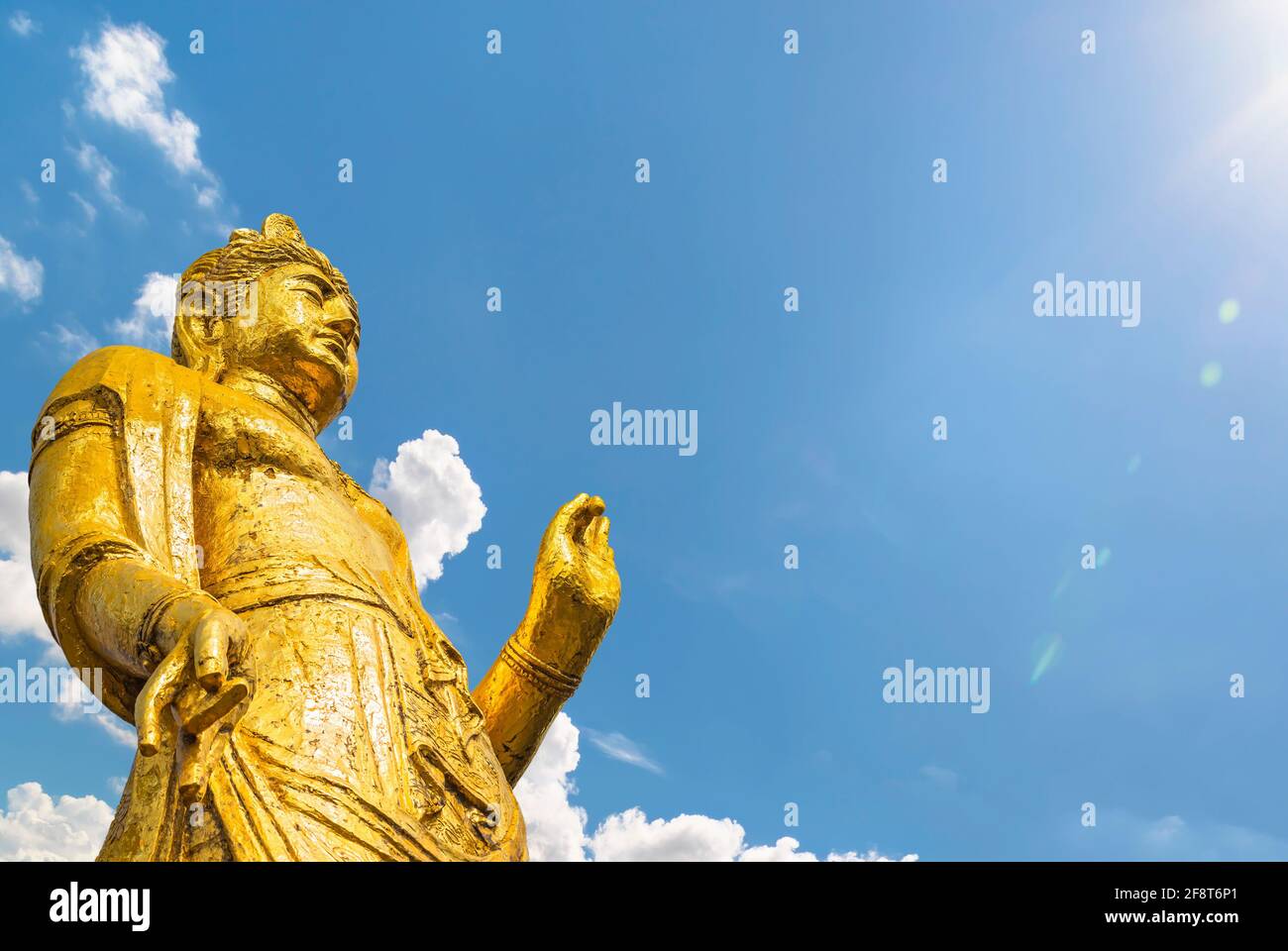 tokyo, japan - march 15 2021: Large golden Buddhist statue taken from ...