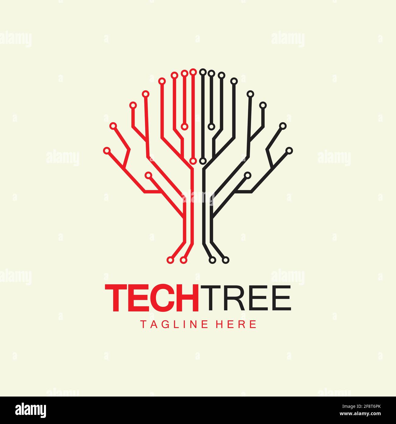 tech tree logo concept,green network technology logo vector.tech tree ...