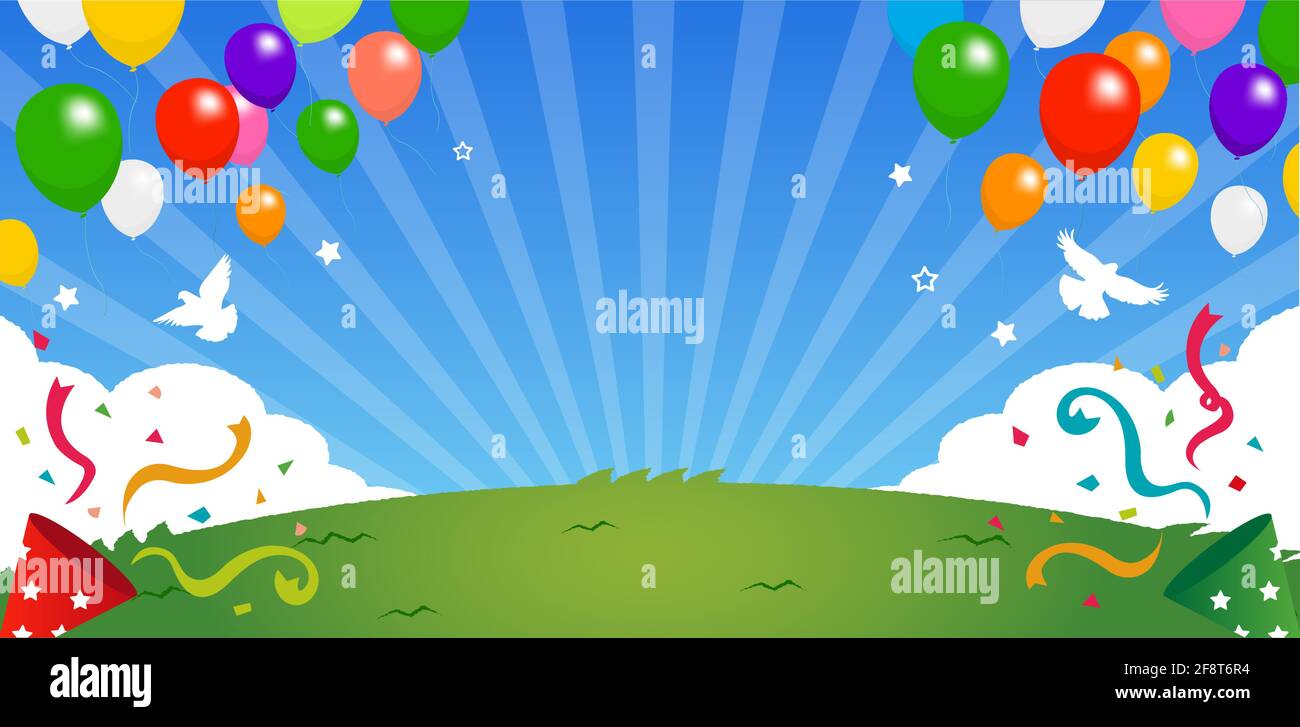 Celebration banner illustration ( Birthday, Wedding etc.) | landscape ...