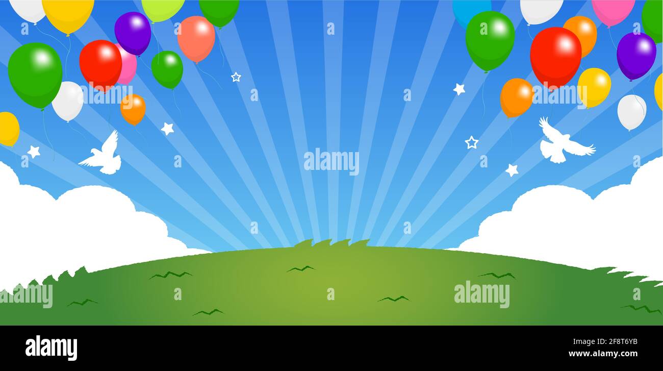 Celebration banner illustration ( Birthday, Wedding etc.) | landscape ...
