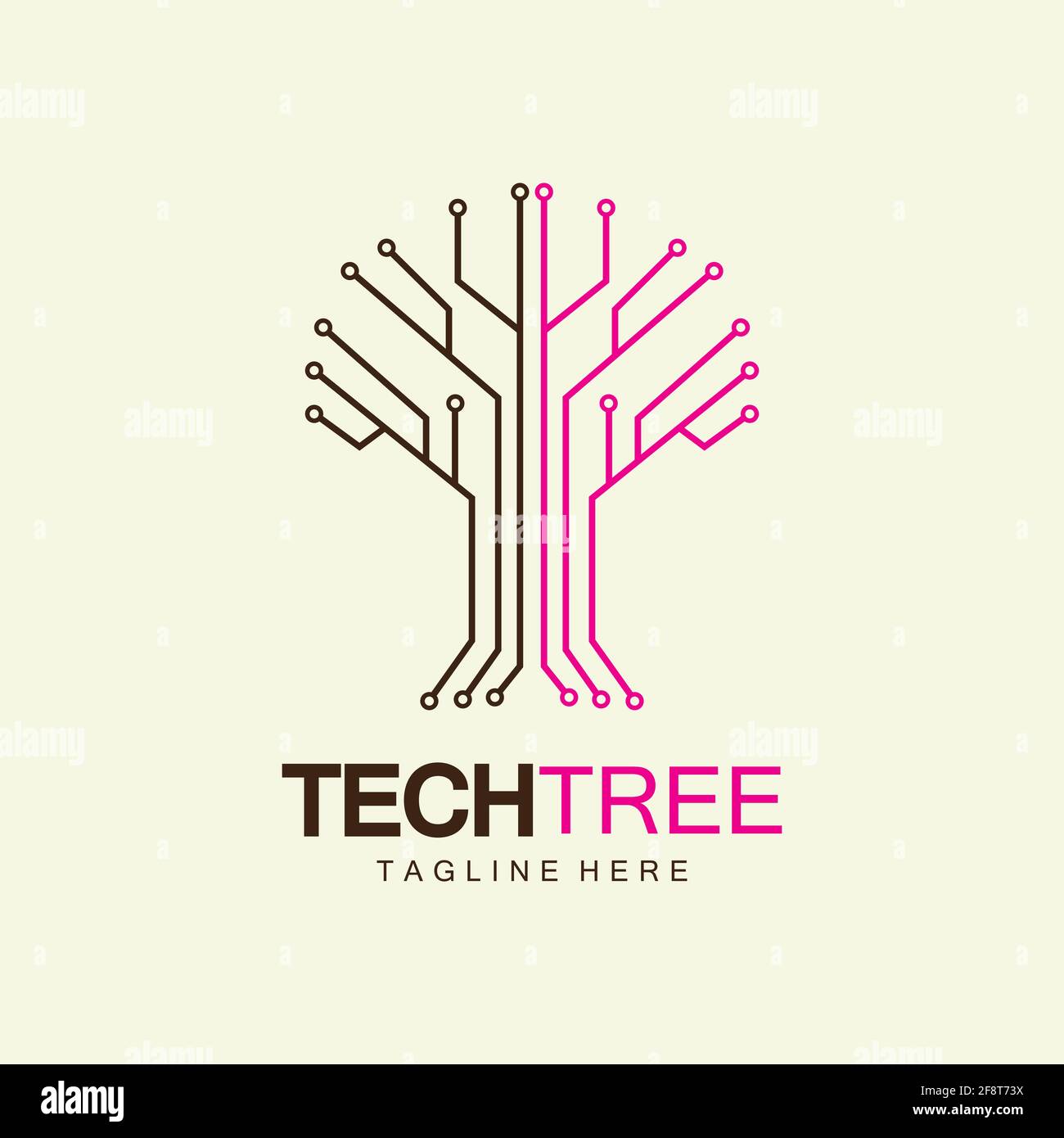 tech tree logo concept,green network technology logo vector.tech tree ...