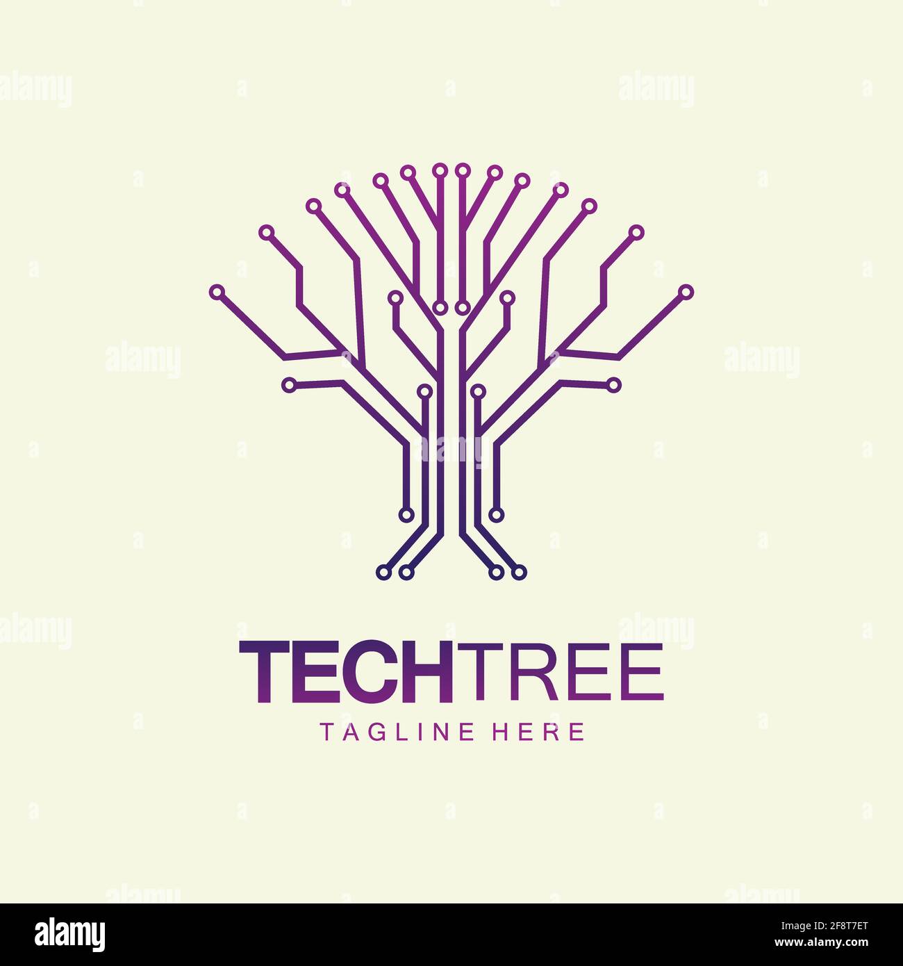tech tree logo concept,green network technology logo vector.tech tree ...