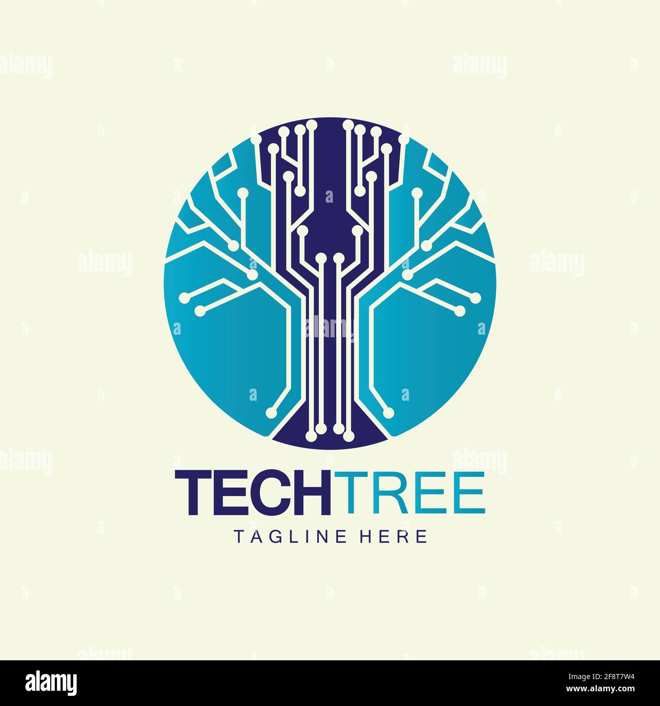 tech tree logo concept,green network technology logo vector.tech tree ...