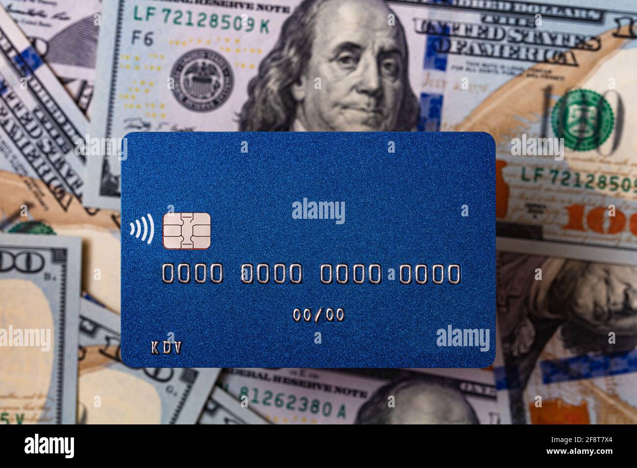 Debit card and US 100 dollar banknote for design purpose Stock Photo ...