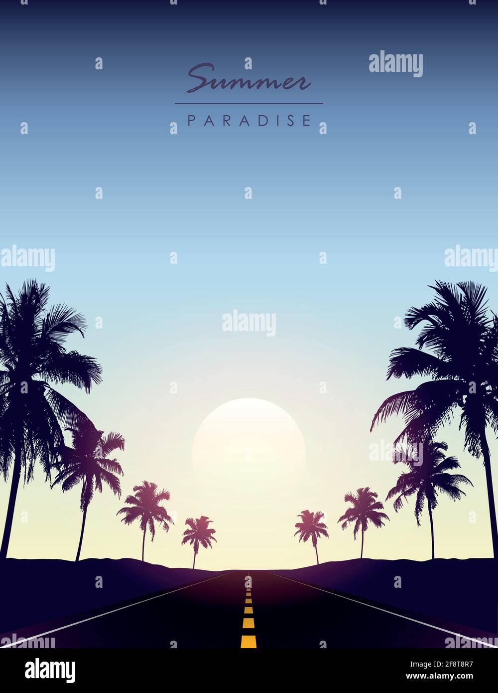 Beautiful view road night Stock Vector Images - Alamy