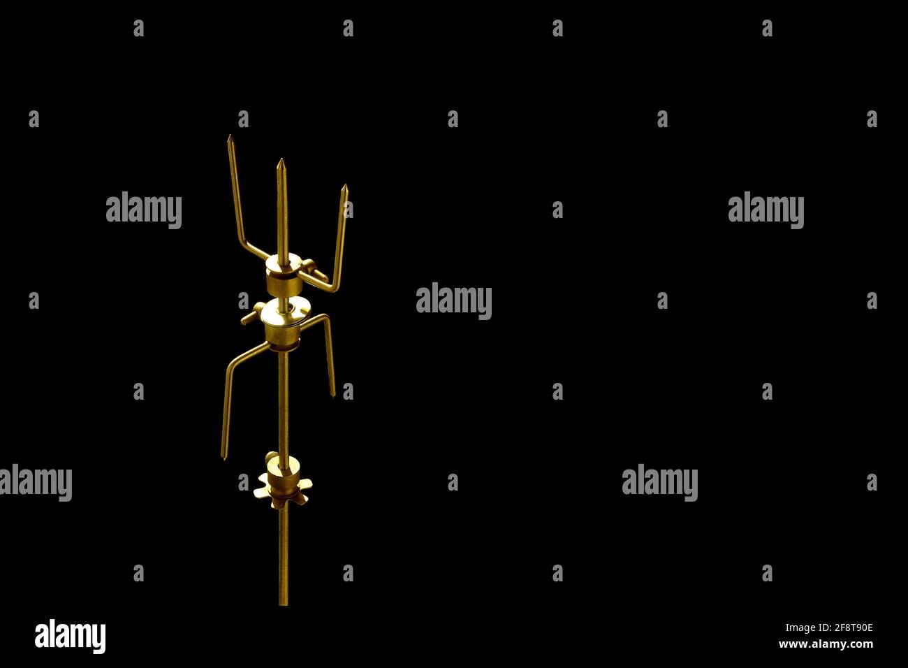 Metal axis with parts of a mechanism on black background Stock Photo ...