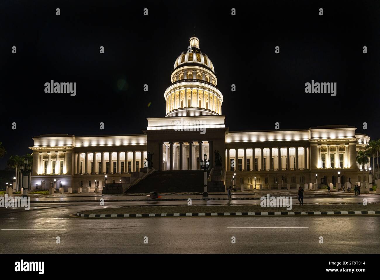 National Capital Building (El Capitolio) at night in Havana, Cuba Stock ...