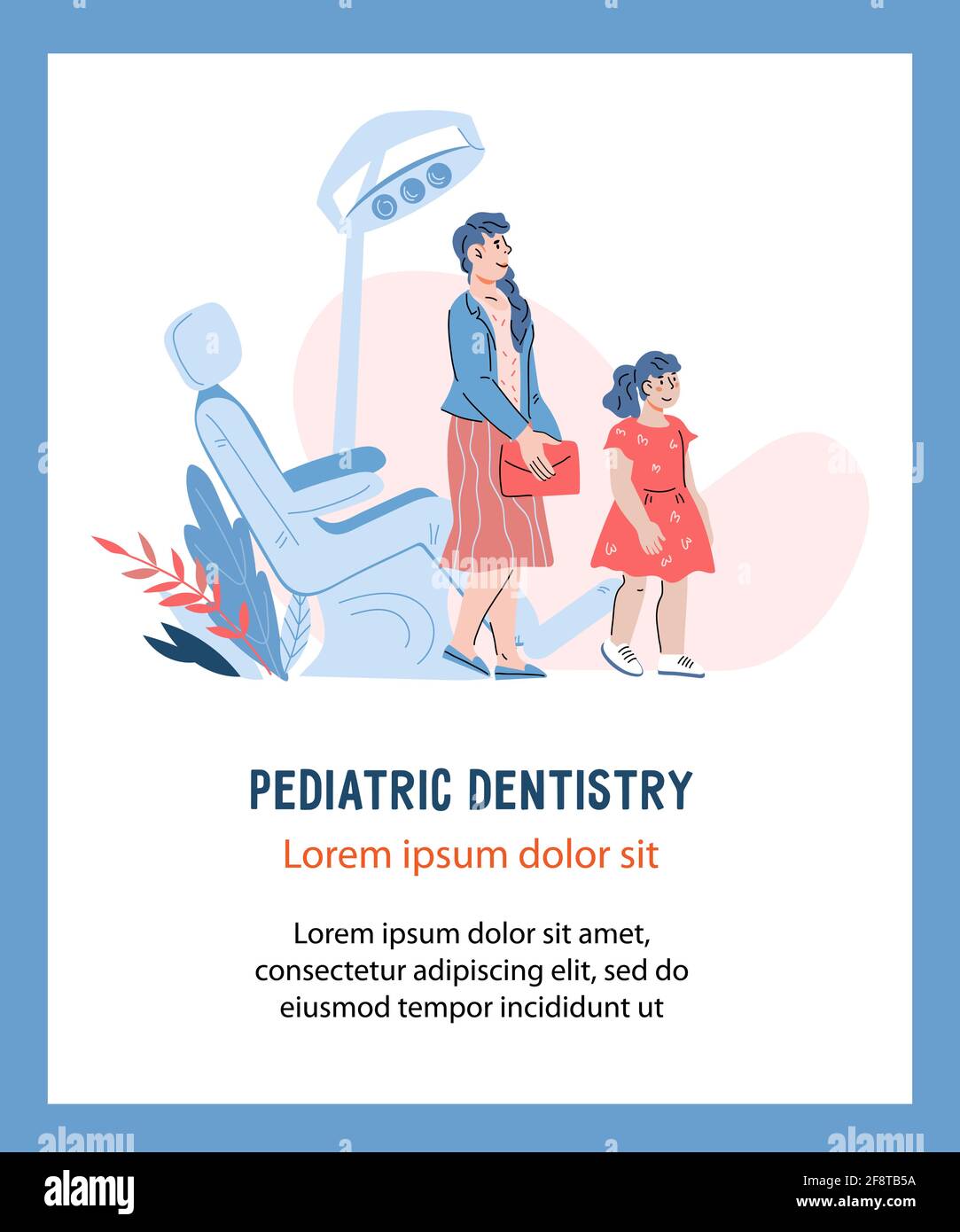 Pediatric dentistry banner or poster template, vector cartoon ...