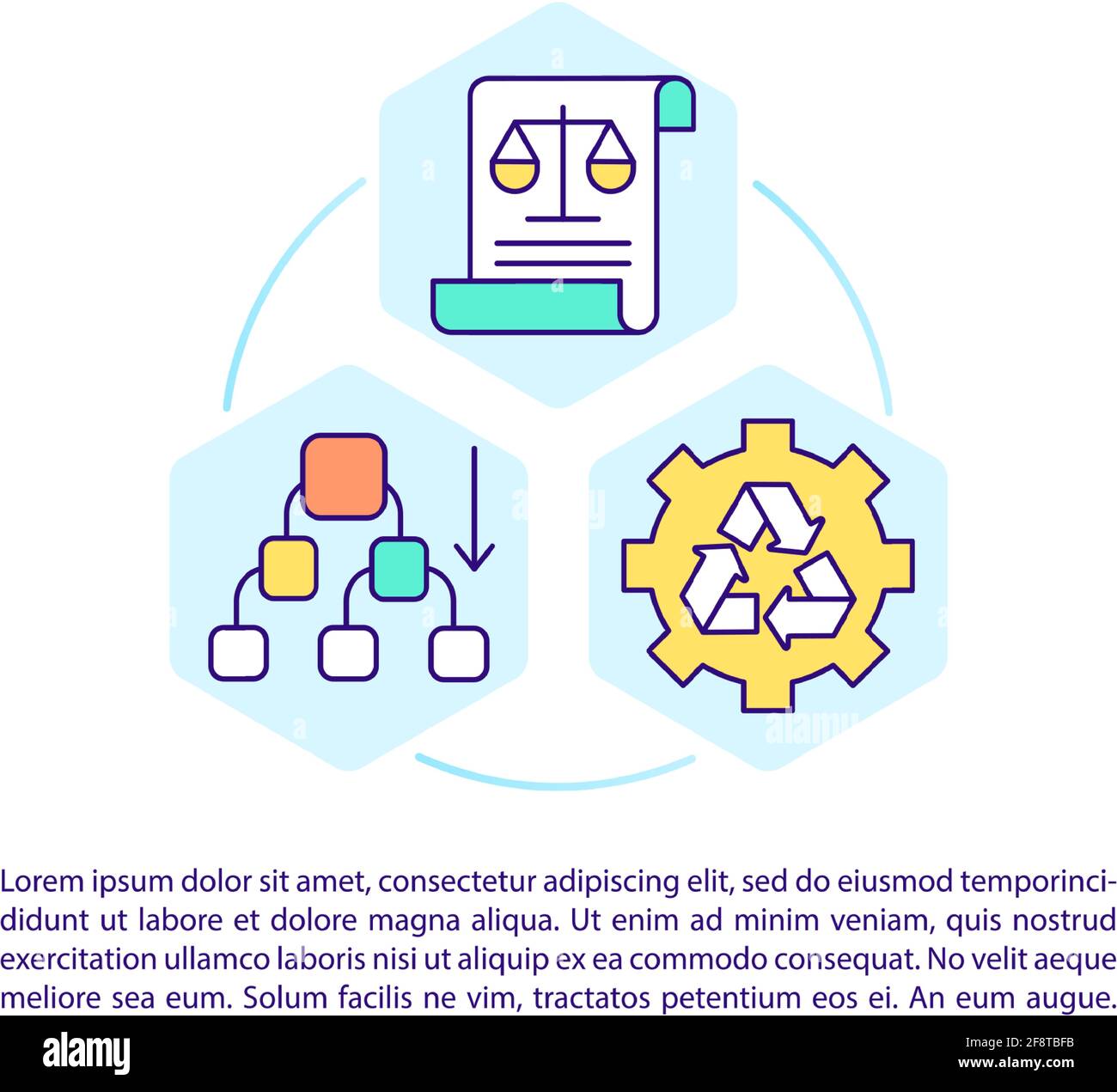 Environmental standards for recycling concept line icons with text ...