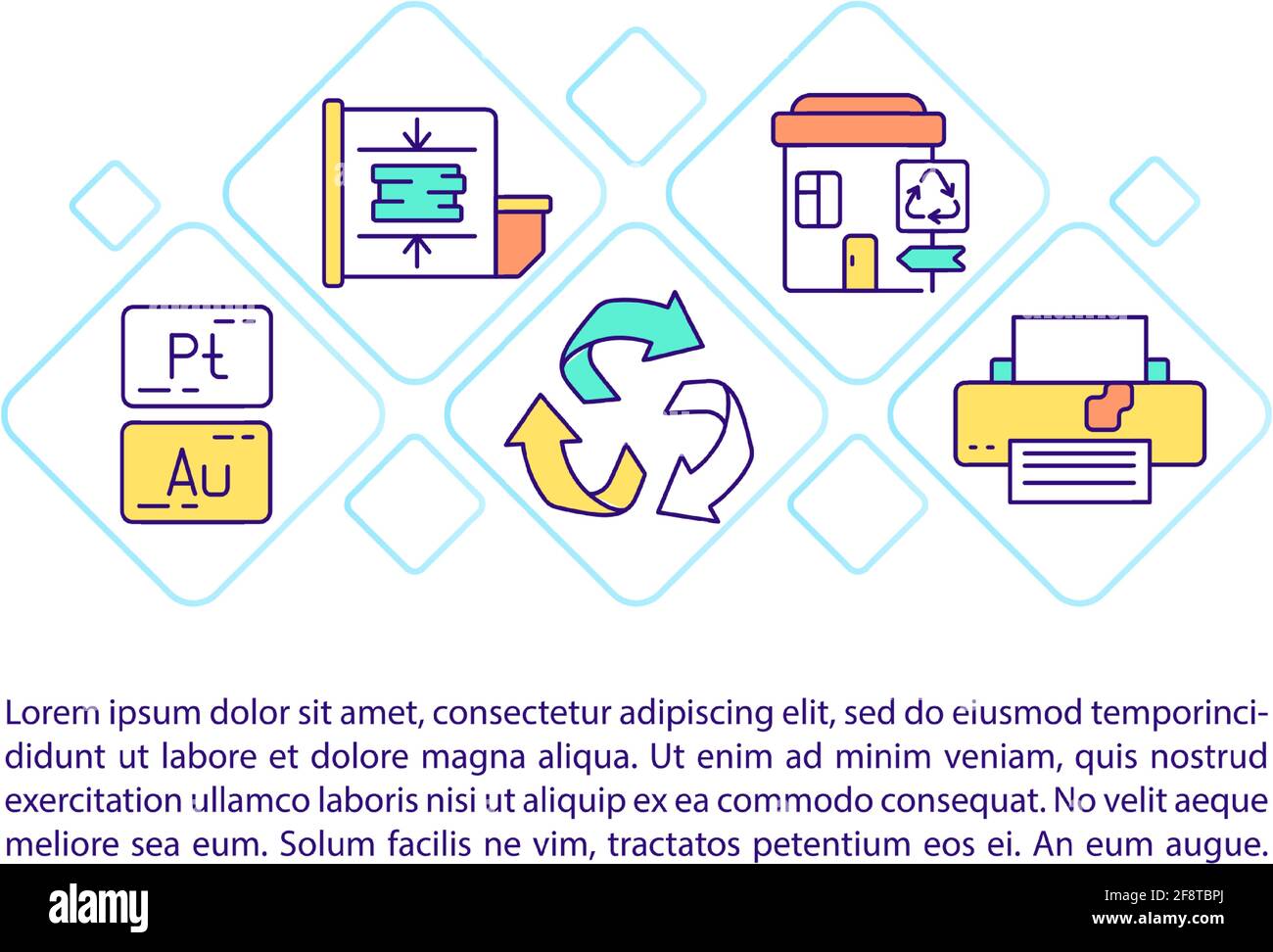 E-waste disposal concept line icons with text Stock Vector Image & Art ...