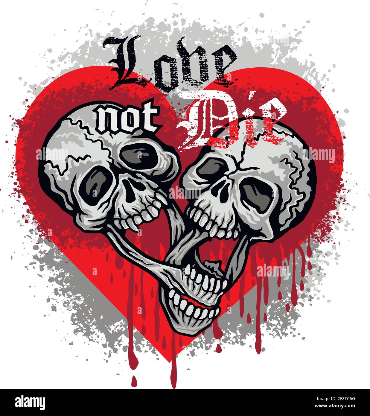 Gothic Sign With Skull Heart Grunge Vintage Design T Shirts Stock