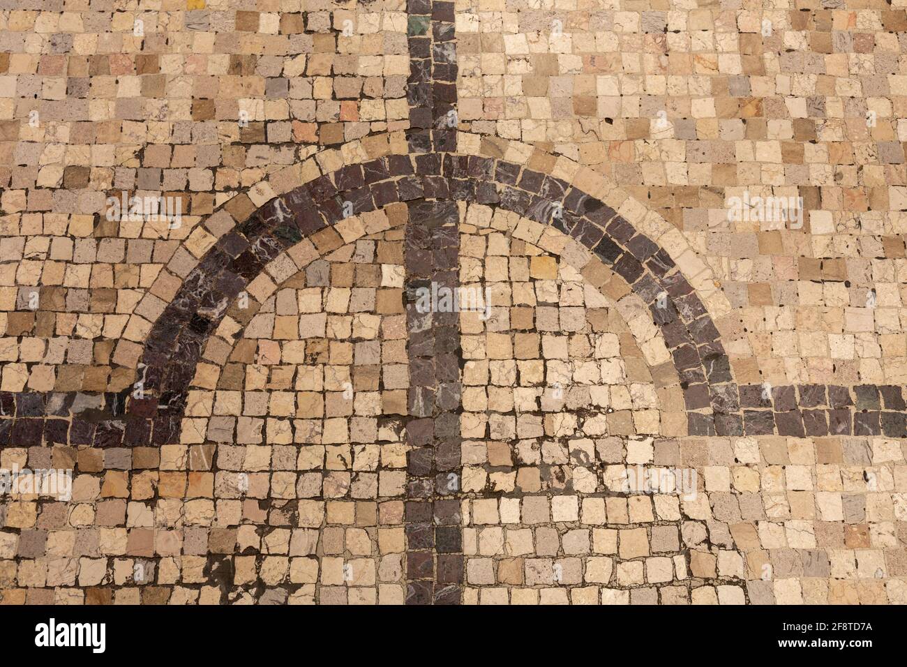 Worn Mosaic Tiles Pavement background Stock Photo - Alamy