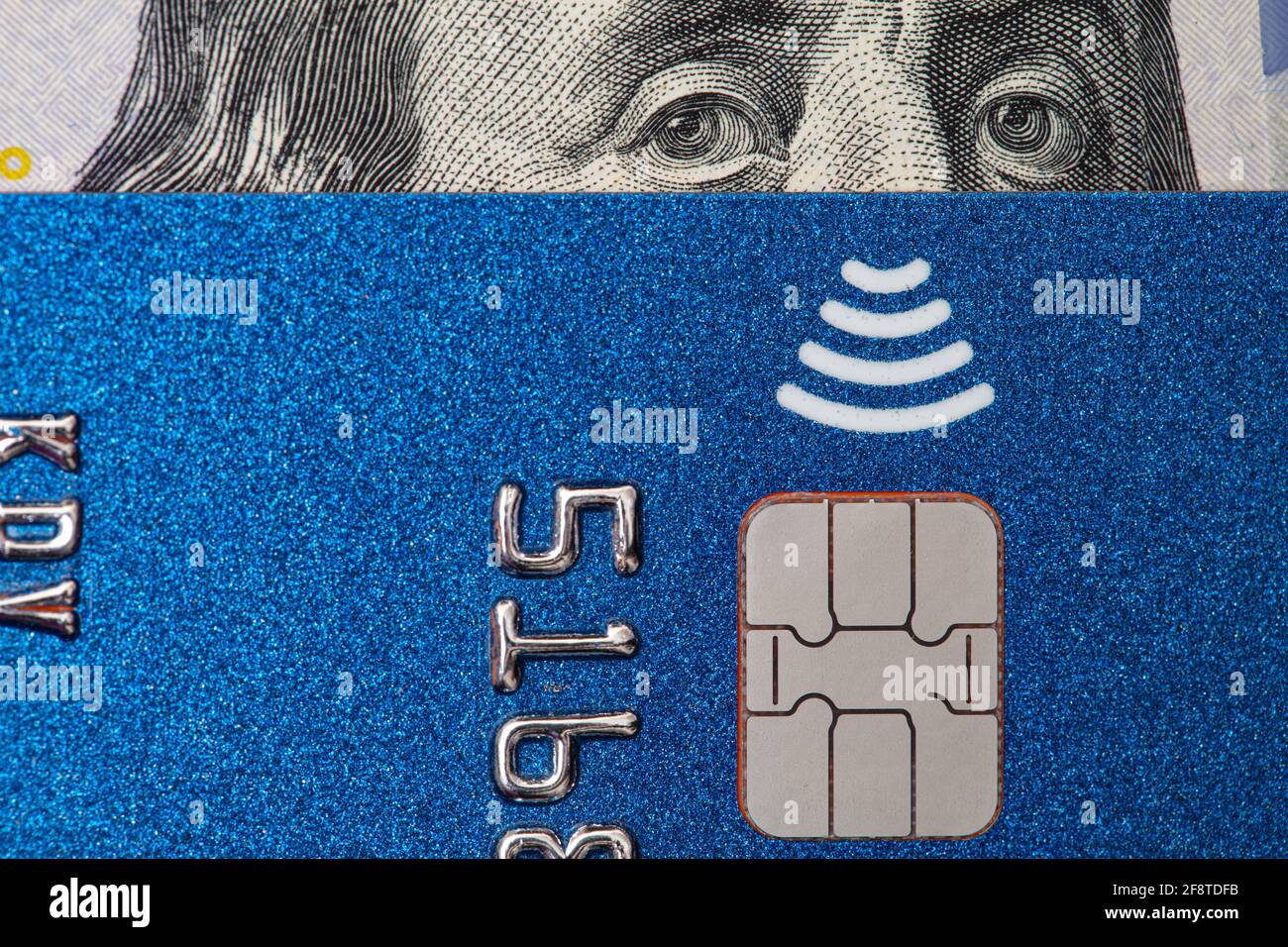 Debit card and US 100 dollar banknote for design purpose Stock Photo ...