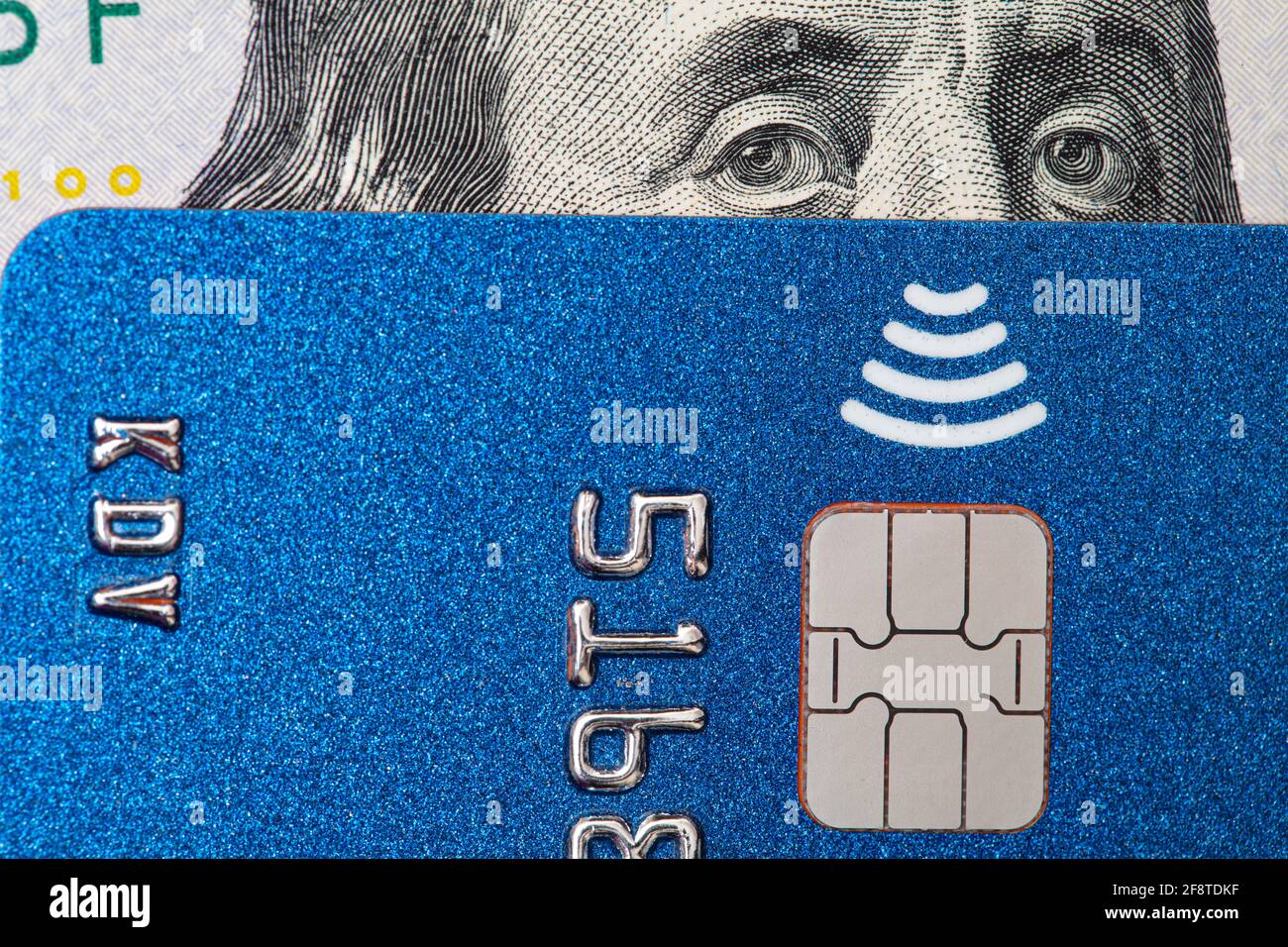 Debit card and US 100 dollar banknote for design purpose Stock Photo ...