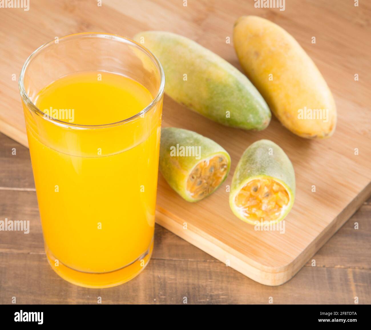Curuba tropical fruit - Passiflora tripartite Stock Photo - Alamy