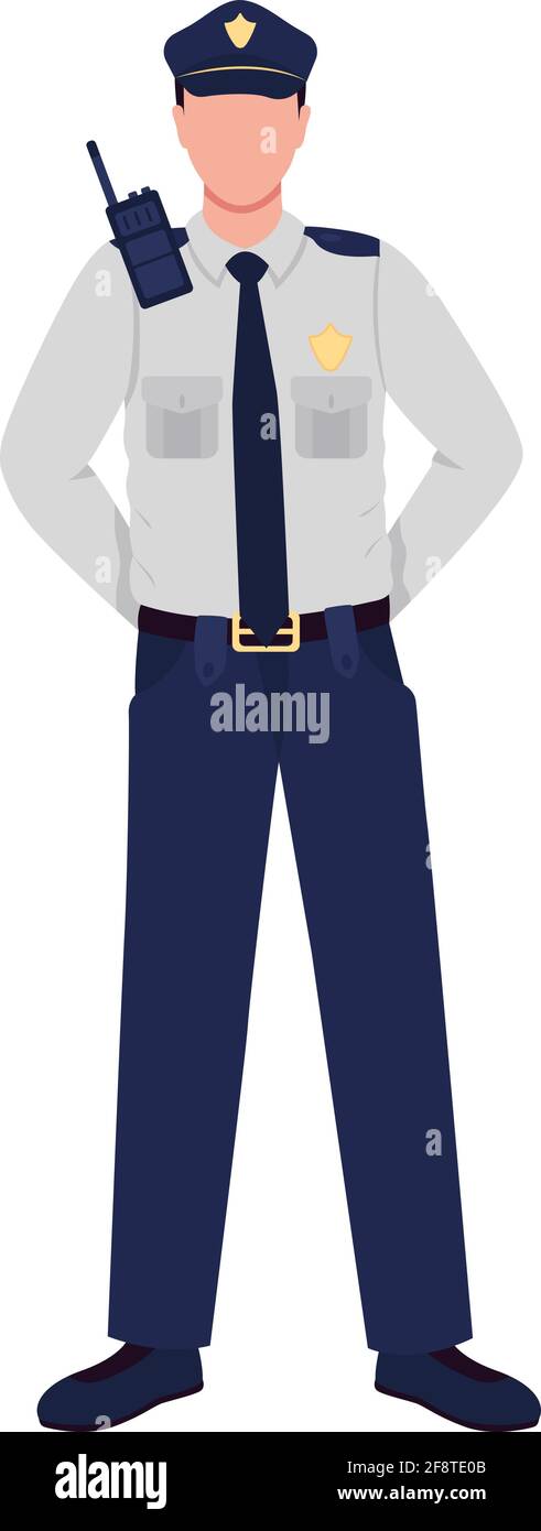 Police officer flat color vector faceless character Stock Vector Image ...