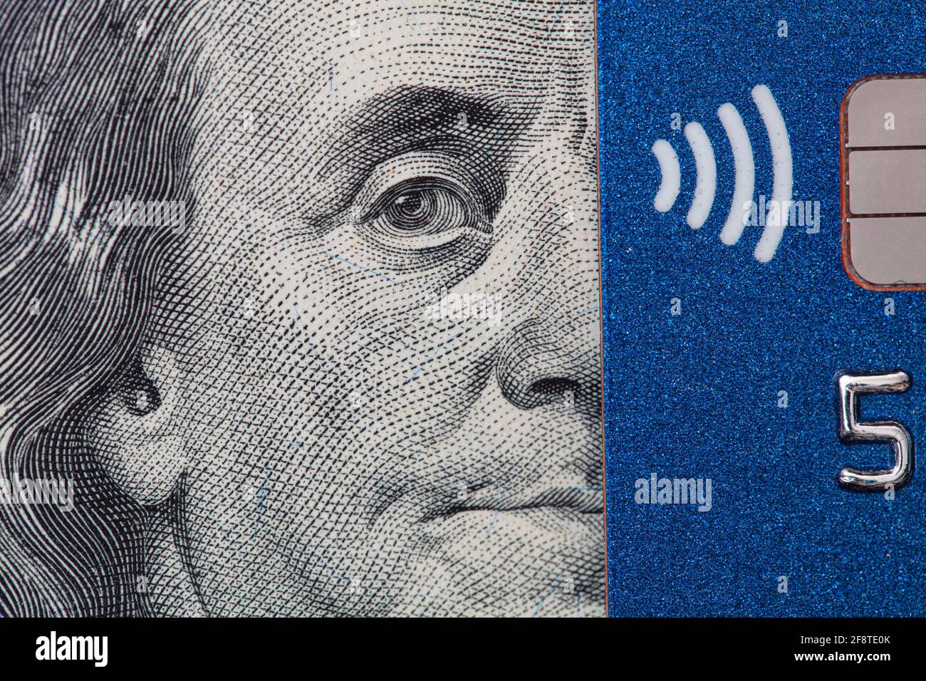 Debit card and US 100 dollar banknote for design purpose Stock Photo ...