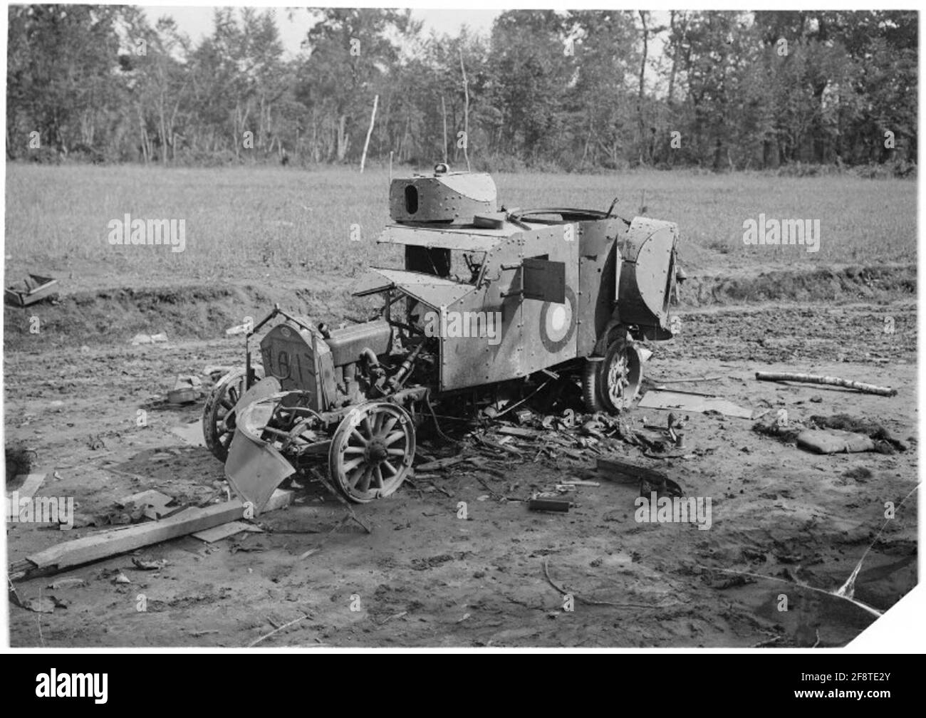 Destroyed Russian armoured motor vehicle near Koniuchy Russia, Volhynia ...
