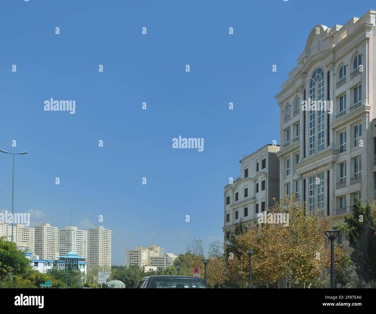 Tehran, Iran. Contemporary apartment buildings in north Tehran Stock ...