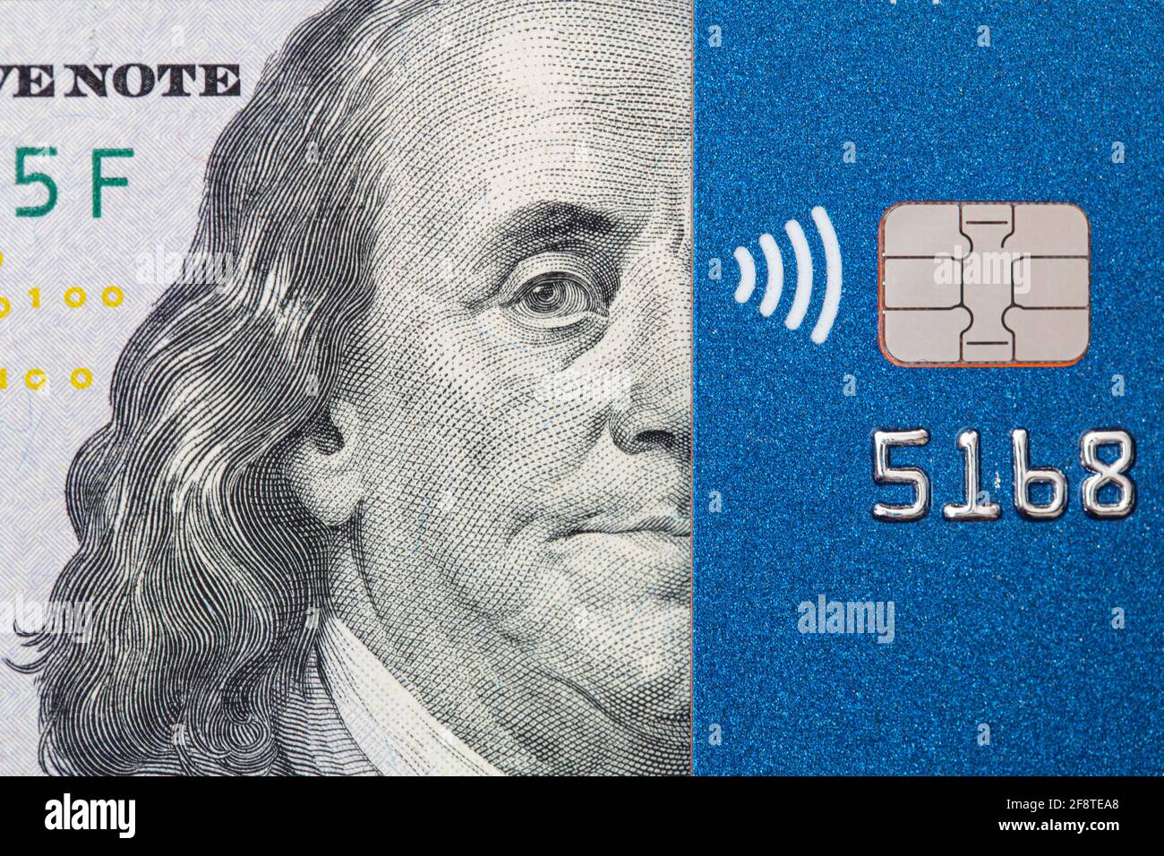 Debit card and US 100 dollar banknote for design purpose Stock Photo ...