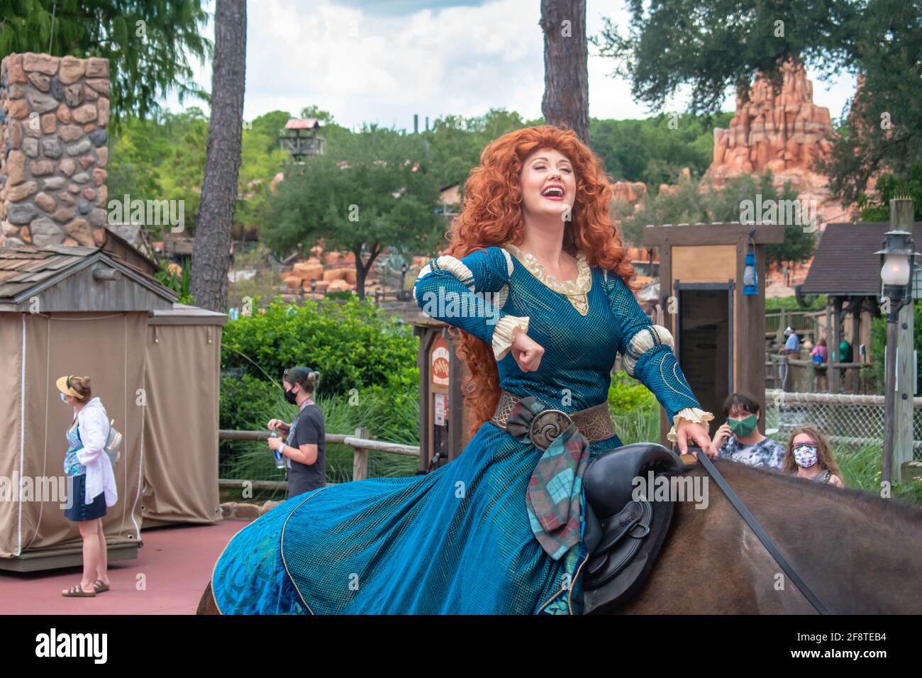 Orlando, Florida. September 02, 2020. Merida riding her horse on ...