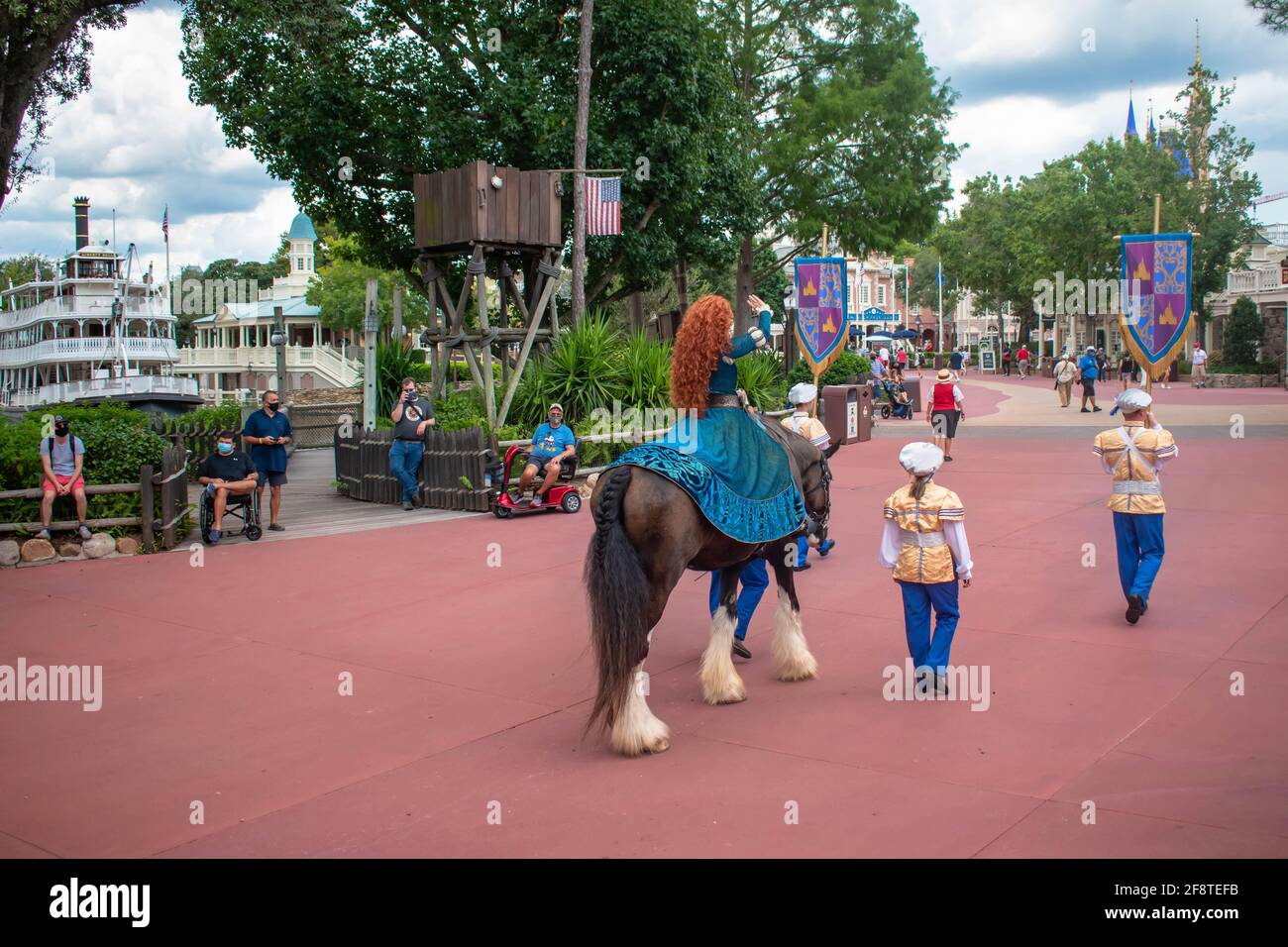Orlando, Florida. September 02, 2020. Merida riding her horse on ...