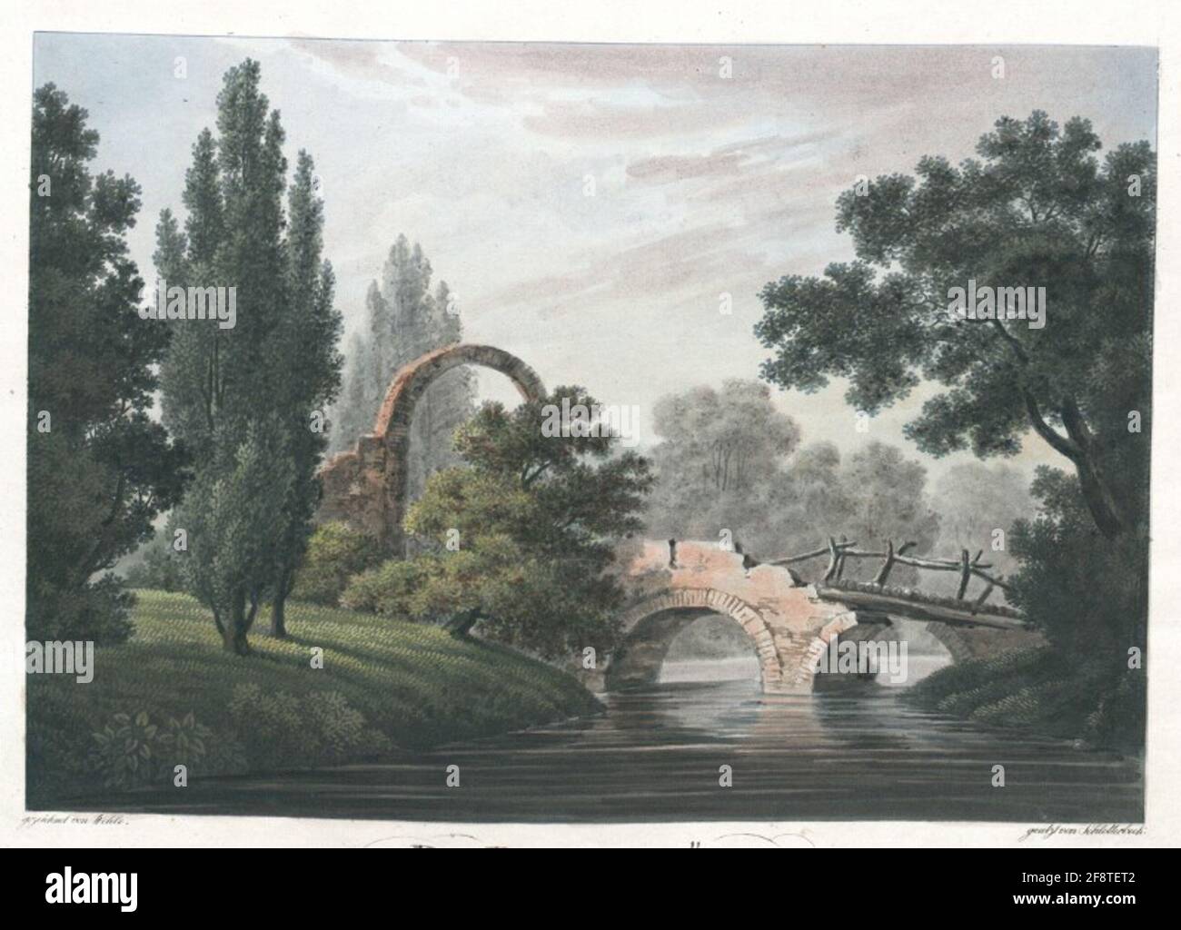 The ruin bridge in the georging garden Stock Photo - Alamy