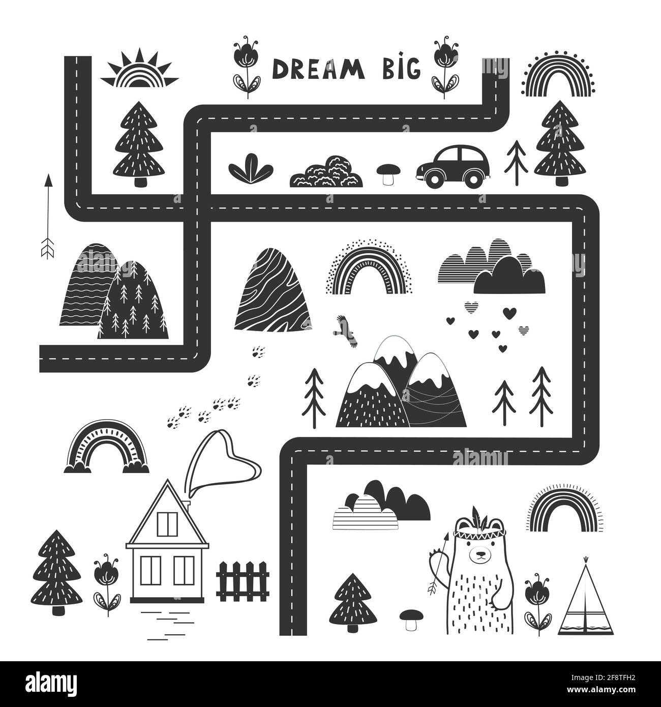 Car in forest road Cut Out Stock Images & Pictures - Alamy