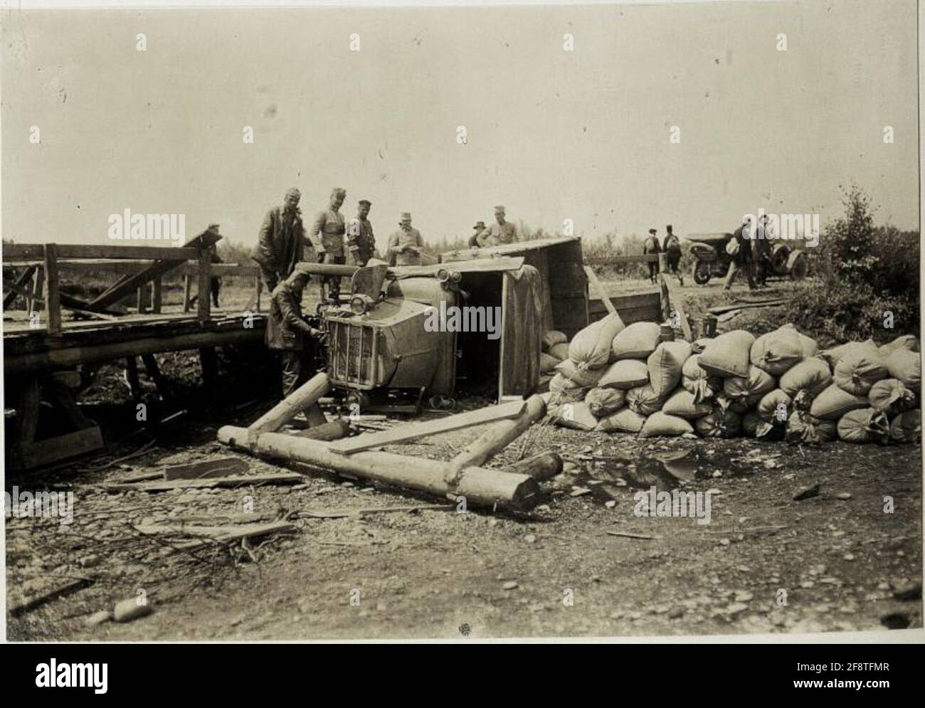 Car accident on the column paths at Stryj Stock Photo - Alamy