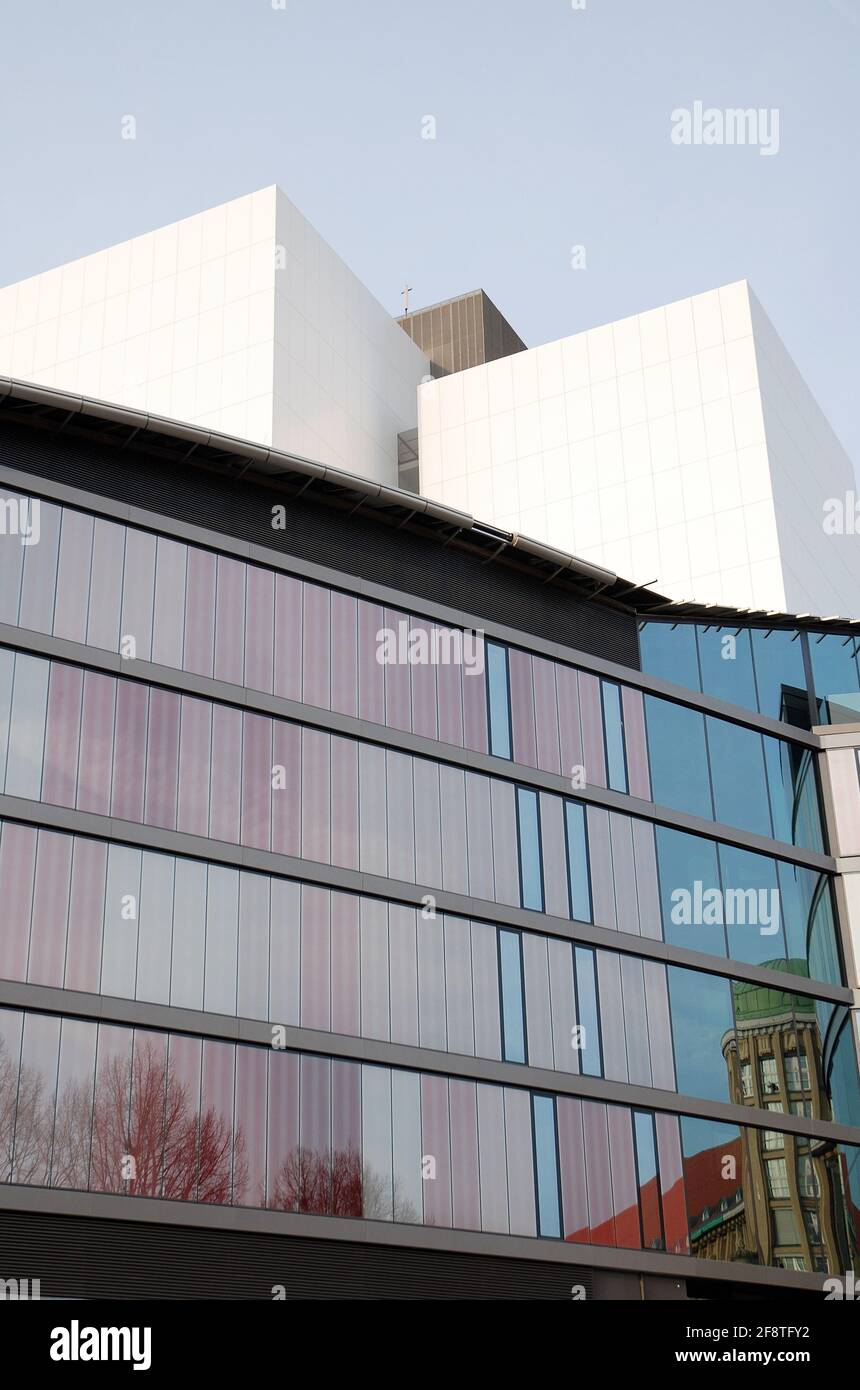 Leipzig, Germany 02-15-2011 buildings of the german national library ...