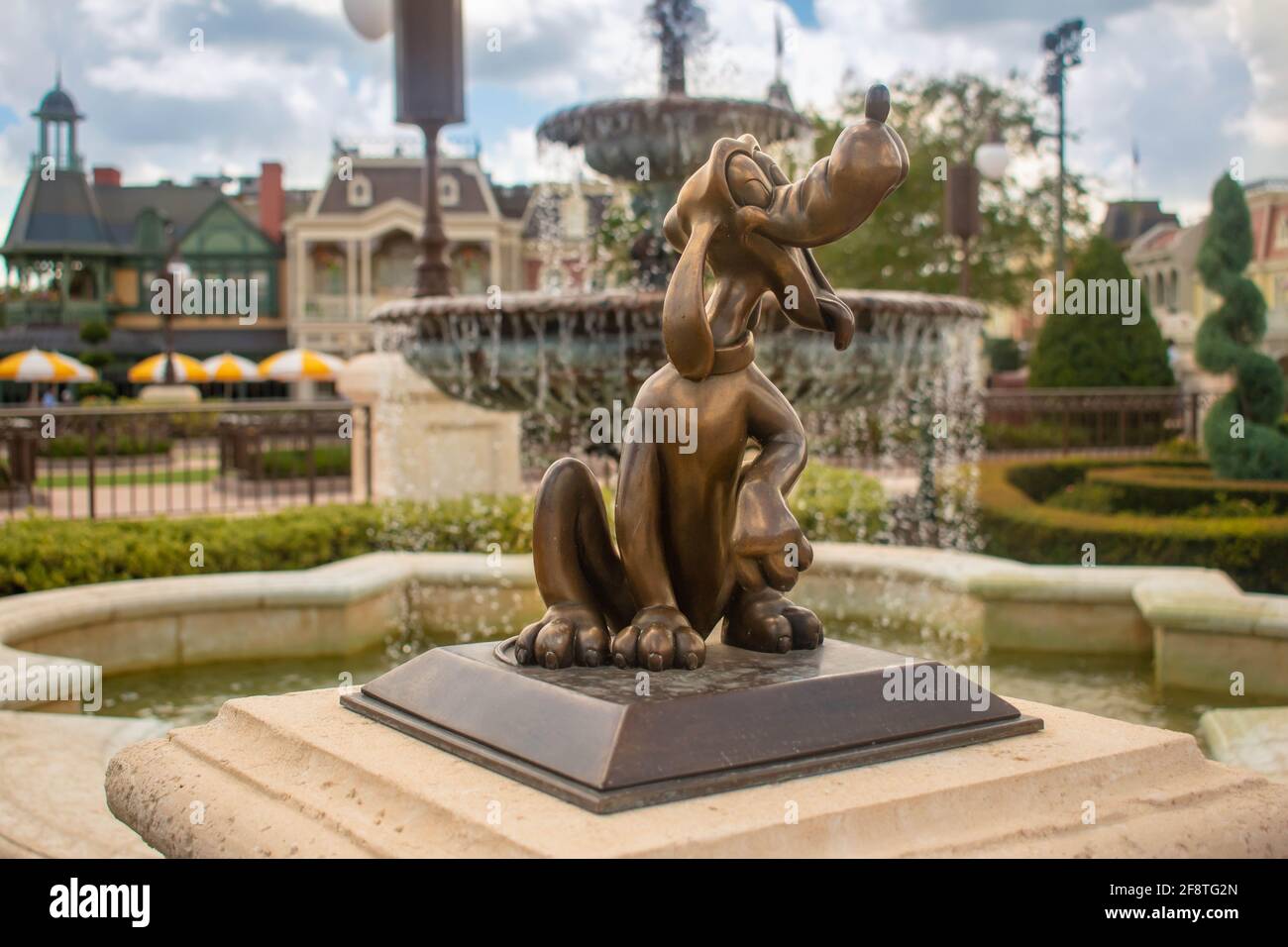 Orlando, Florida. September 02, 2020. Pluto waving from the balcony at ...