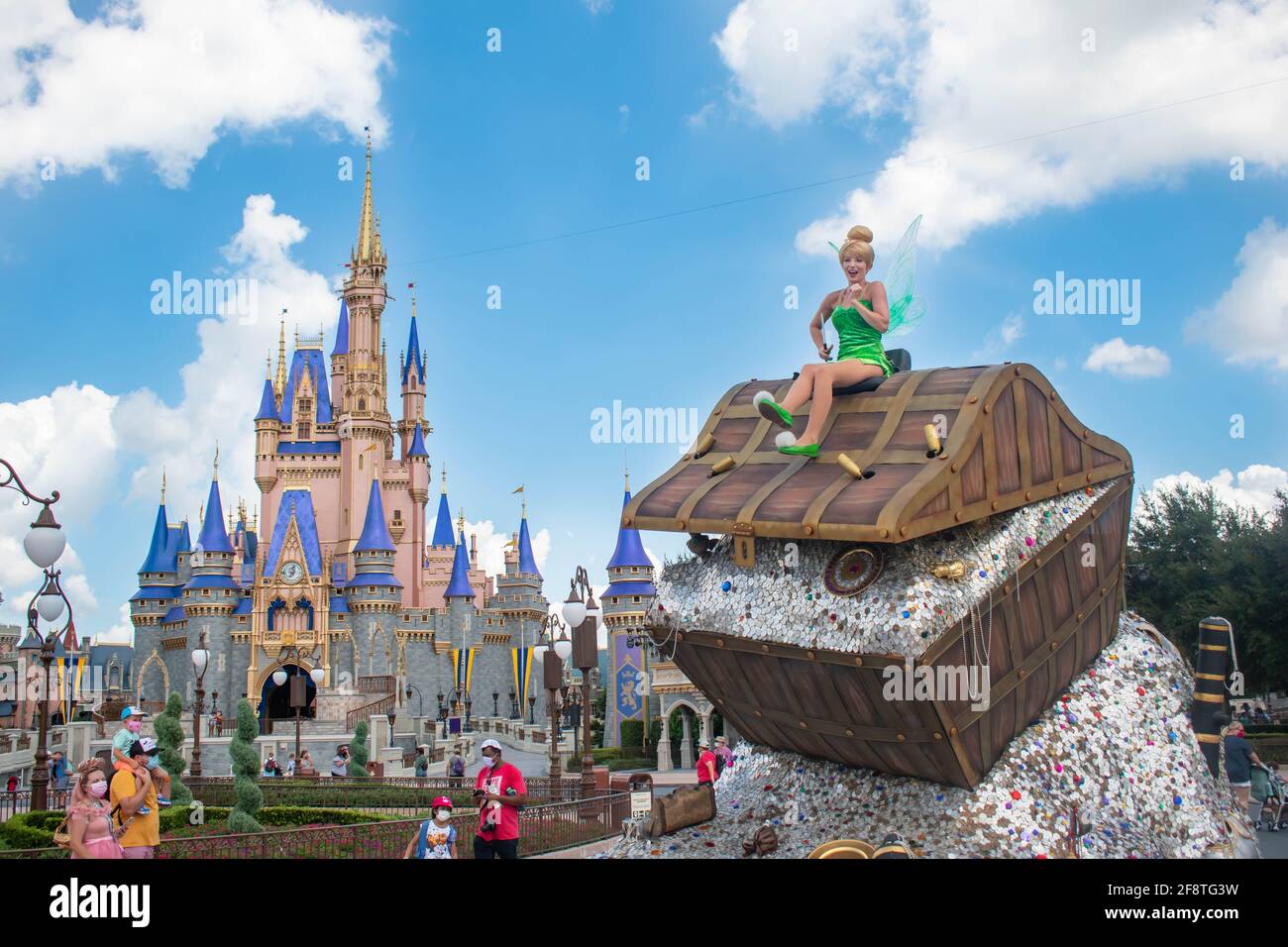 Orlando, Florida. September 02, 2020. Tinker Bell on beautiful parade ...