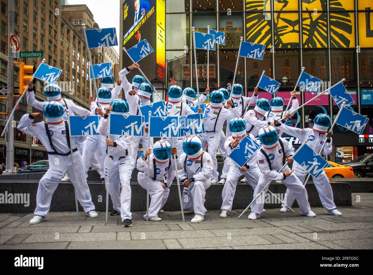MTV astronauts space photography performance in Times Square Manhattan ...
