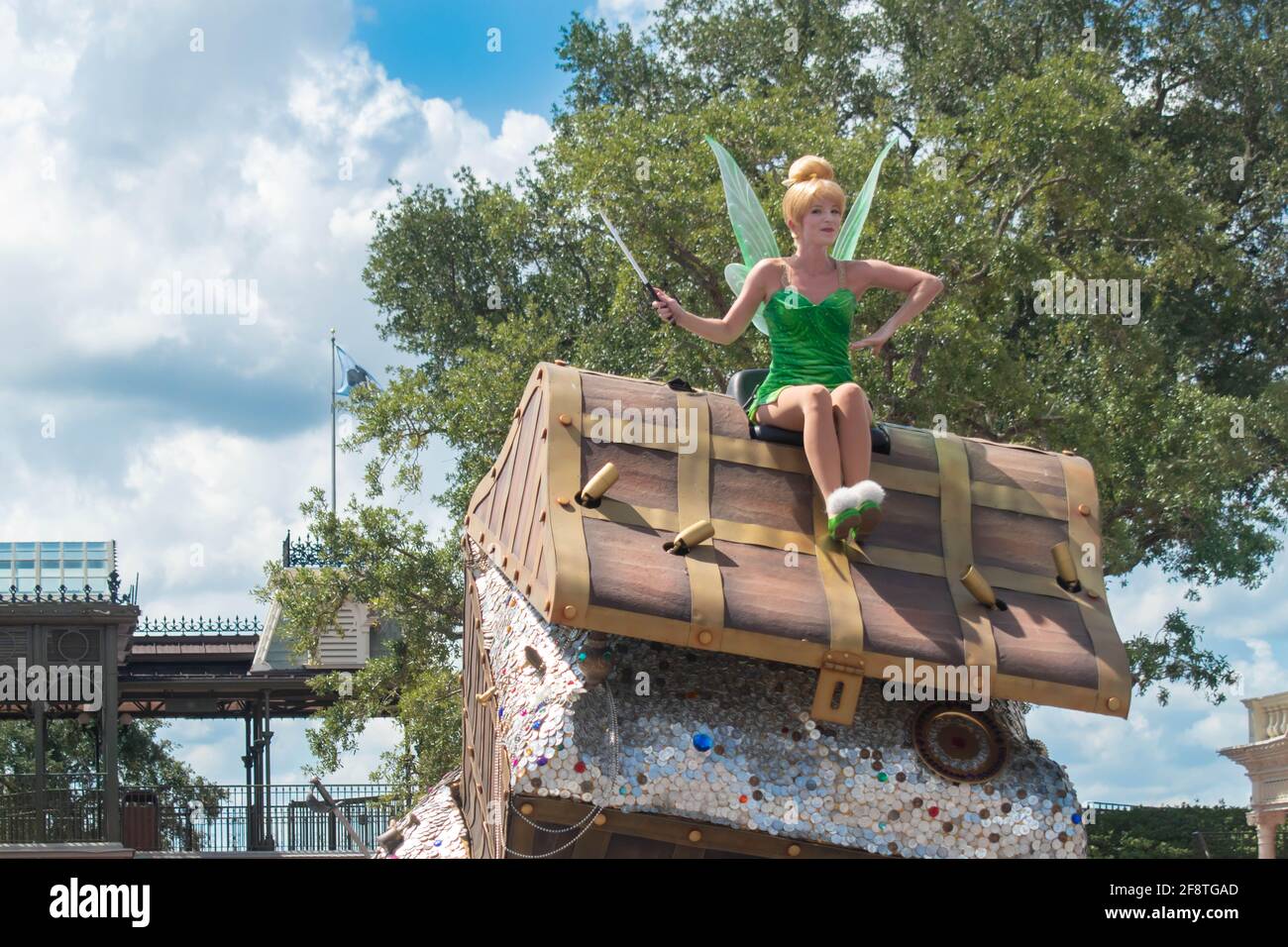 Orlando, Florida. September 02, 2020. Tinker Bell on beautiful parade ...