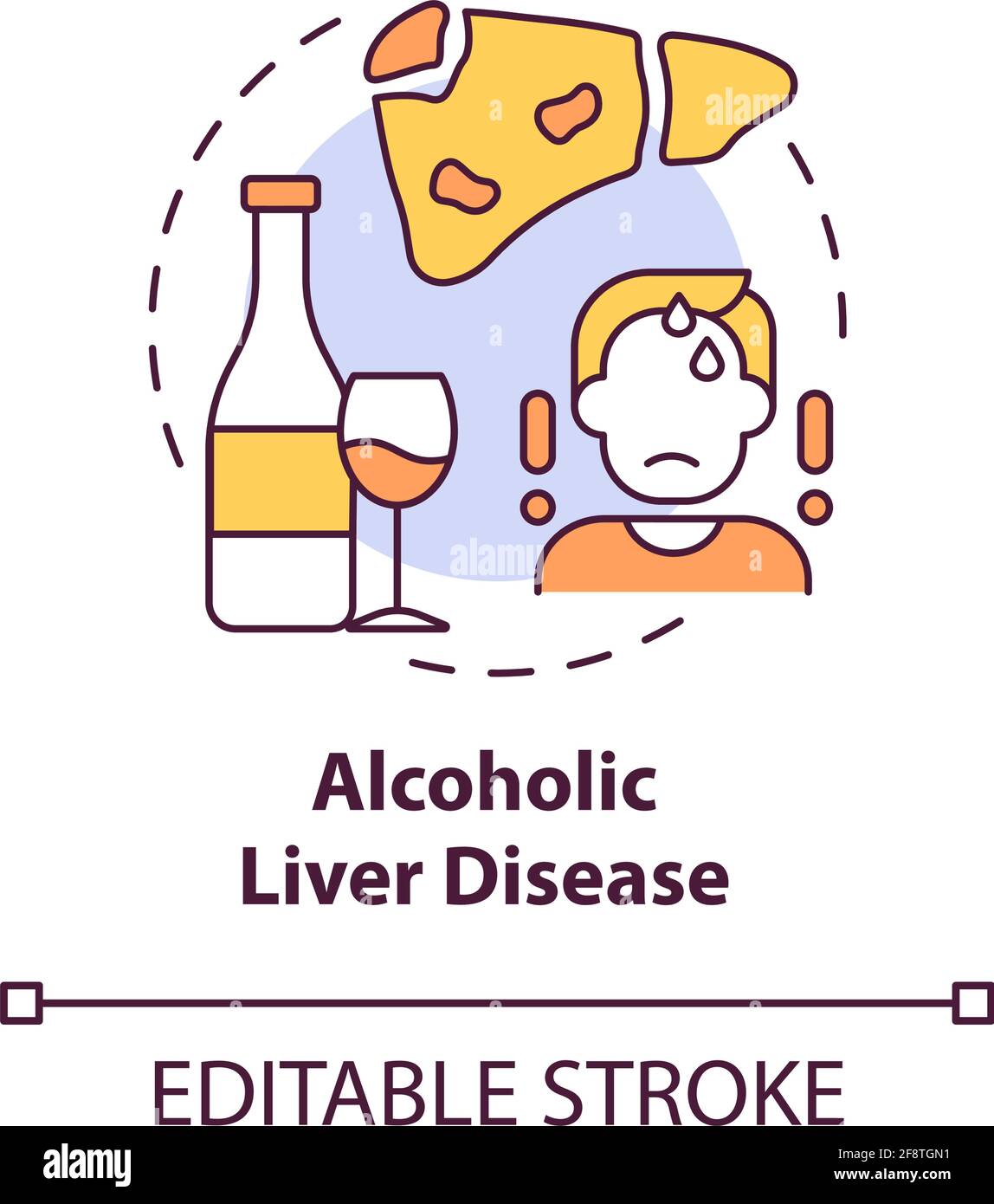 Alcoholic liver disease concept icon Stock Vector Image & Art - Alamy