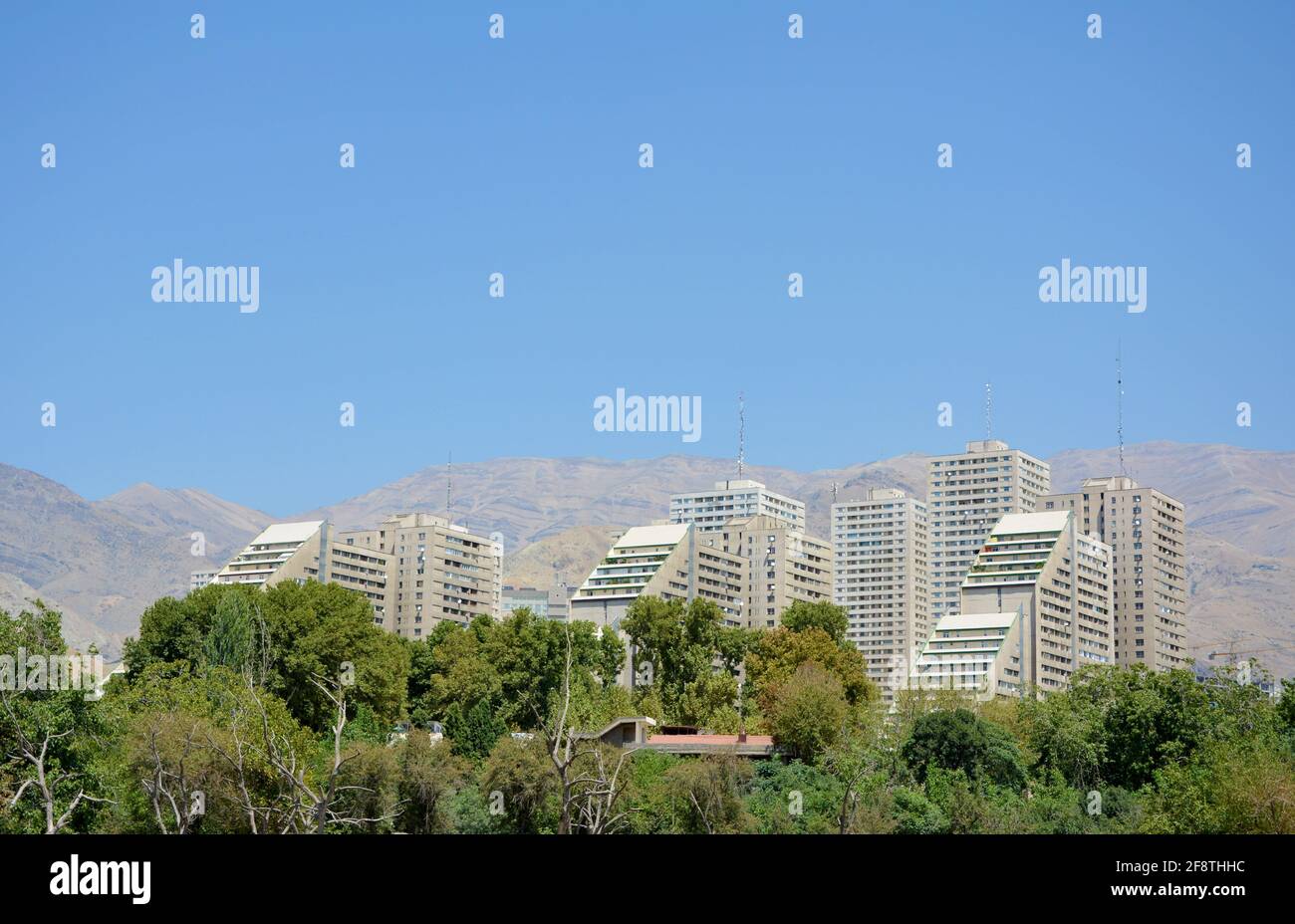 Tehran, Iran. Contemporary apartment buildings in north Tehran Stock ...