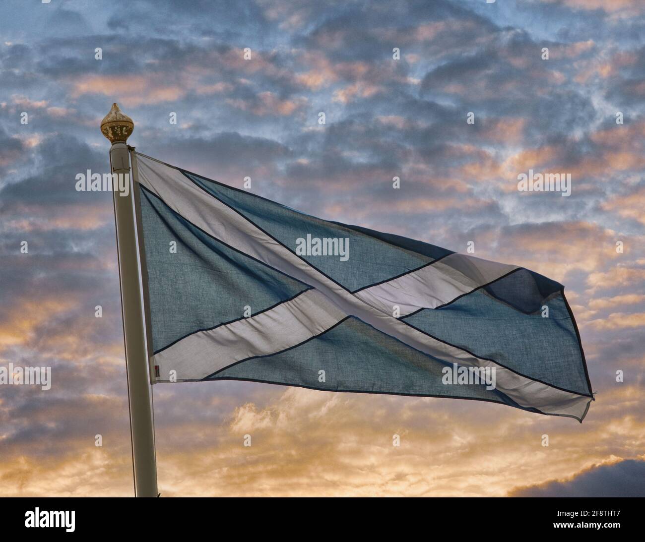 Scottish flag with st andrews cross Stock Photo - Alamy