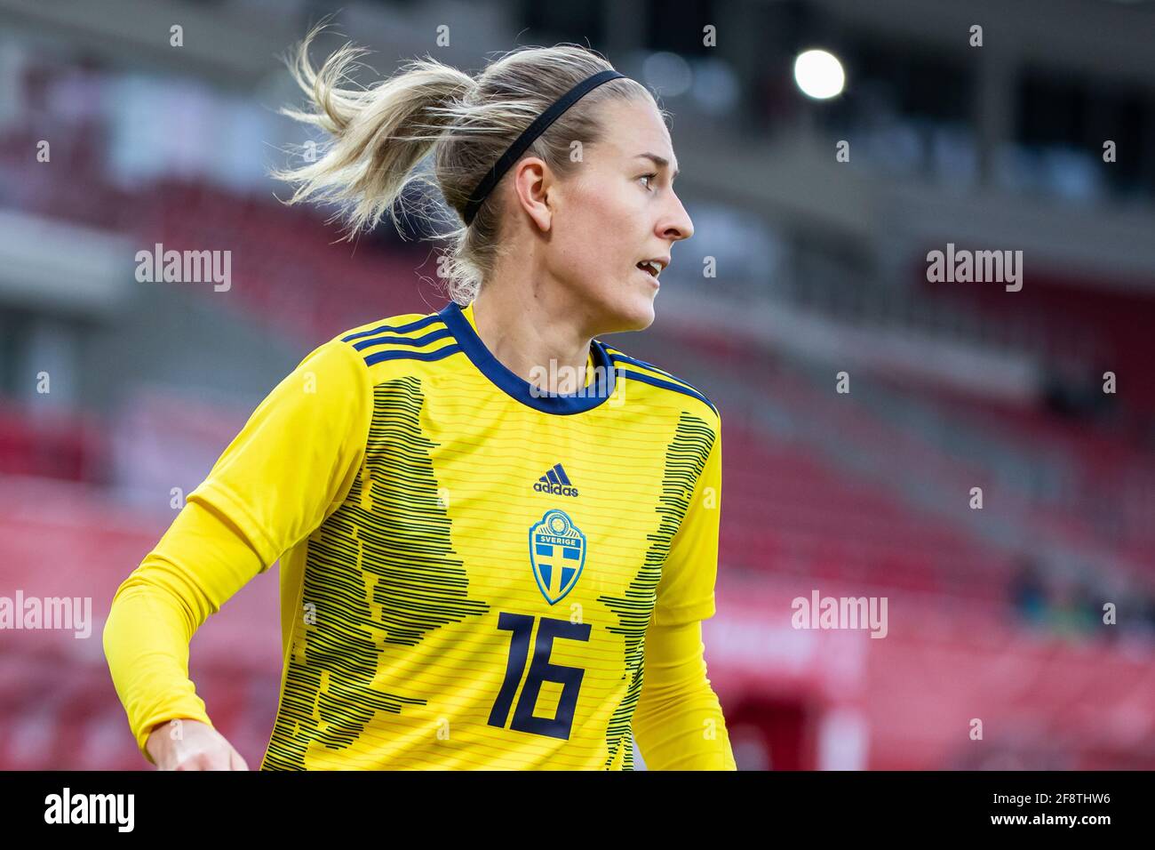 Emma Kullberg seen in action during the women's football friendly match ...