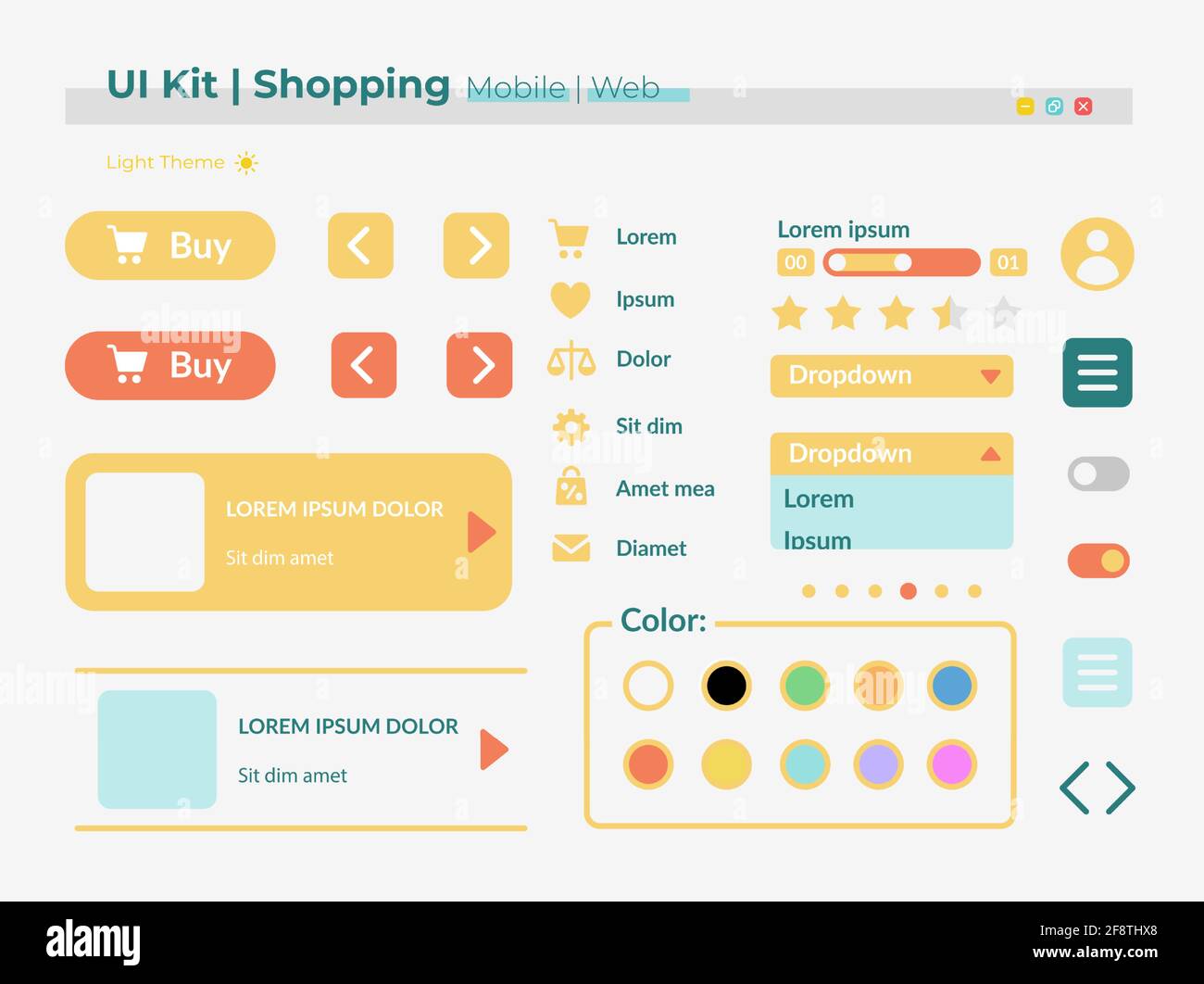 Shopping UI elements kit Stock Vector Image & Art - Alamy