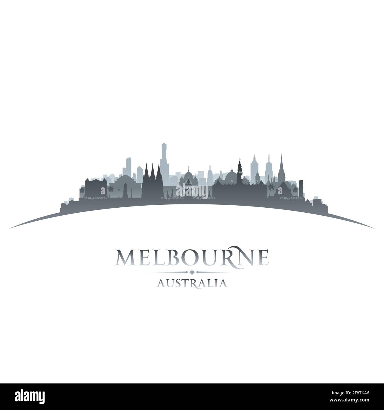 Melbourne Australia city skyline silhouette. Vector illustration Stock ...