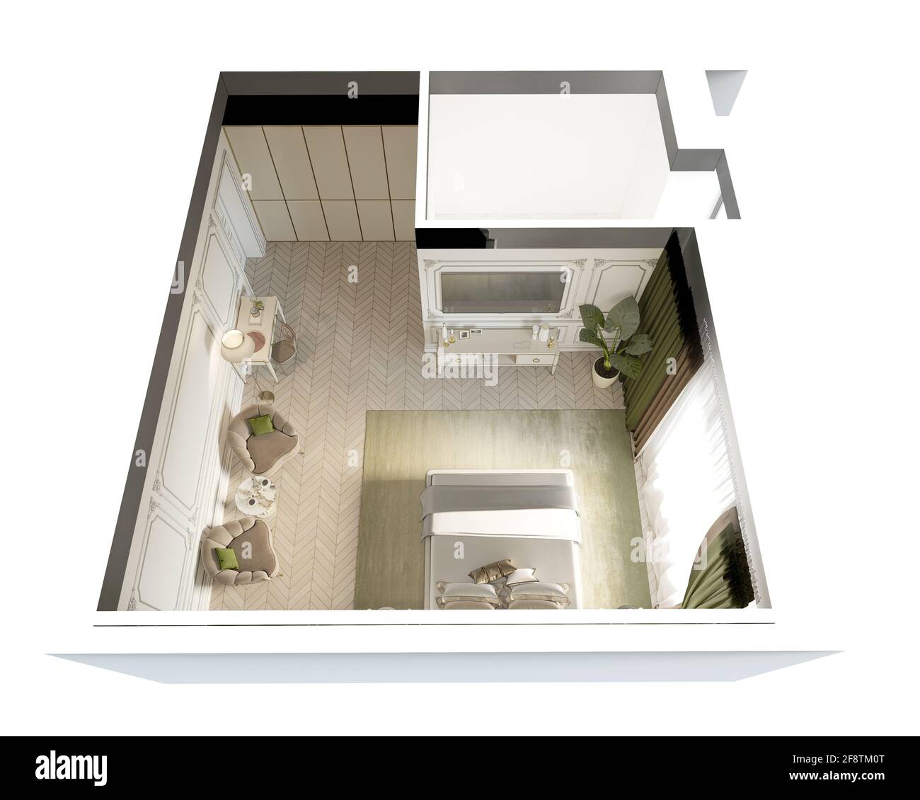 modern apartment interior, 3D illustration Stock Photo - Alamy