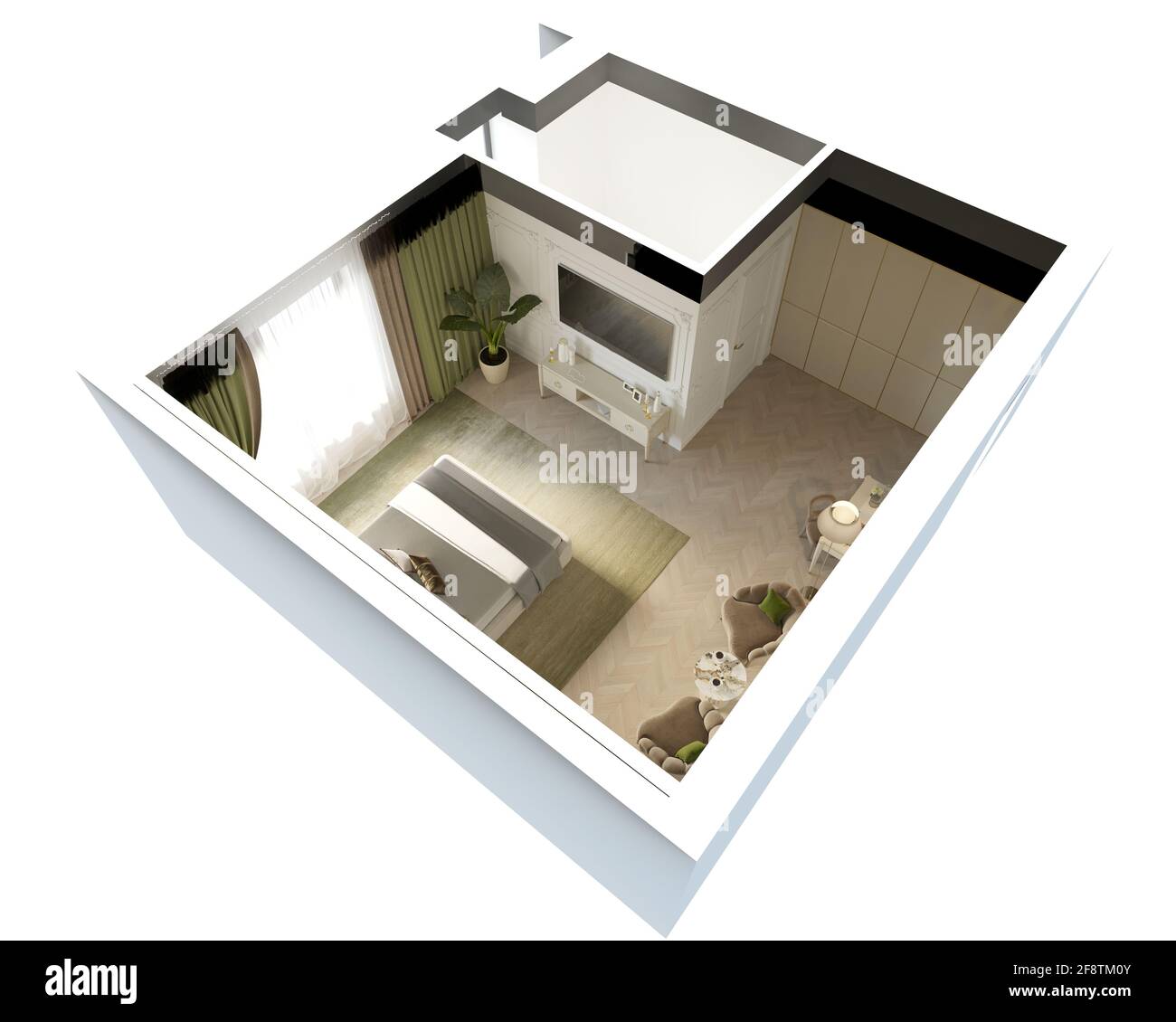 modern apartment interior, 3D illustration Stock Photo - Alamy