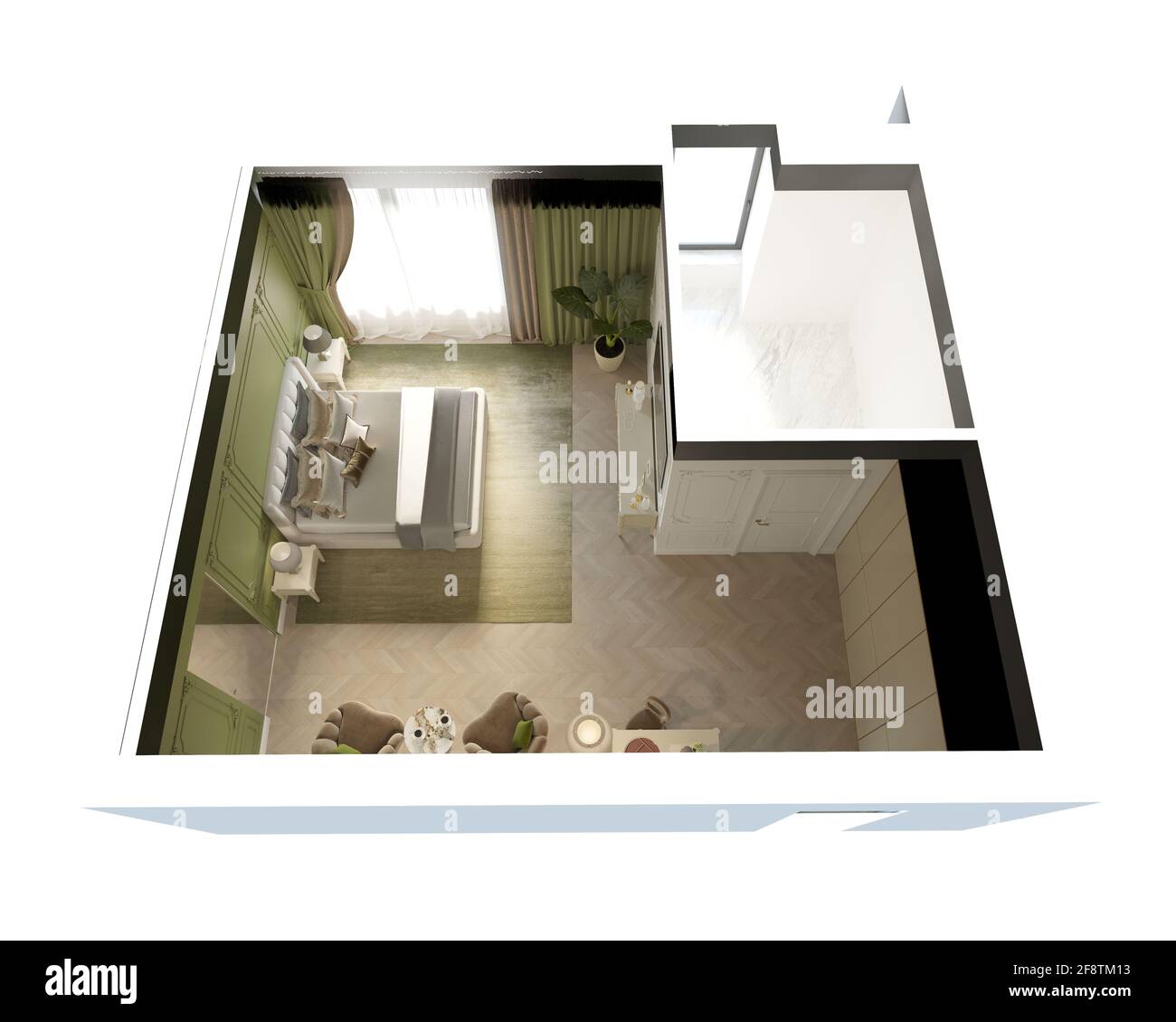 modern apartment interior, 3D illustration Stock Photo - Alamy