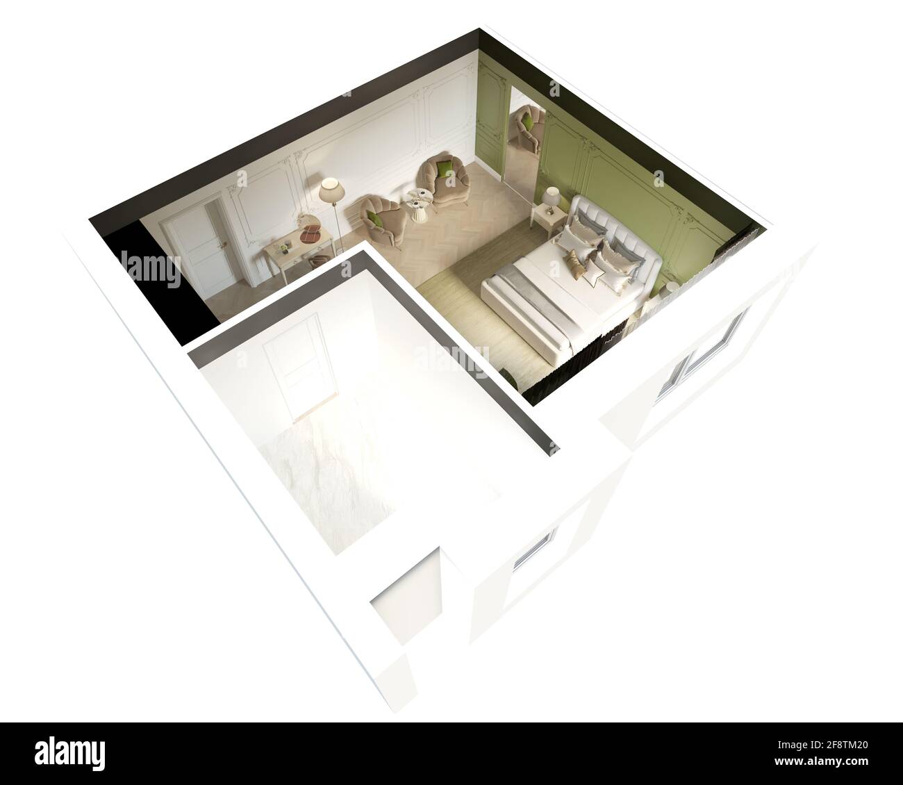 modern apartment interior, 3D illustration Stock Photo - Alamy