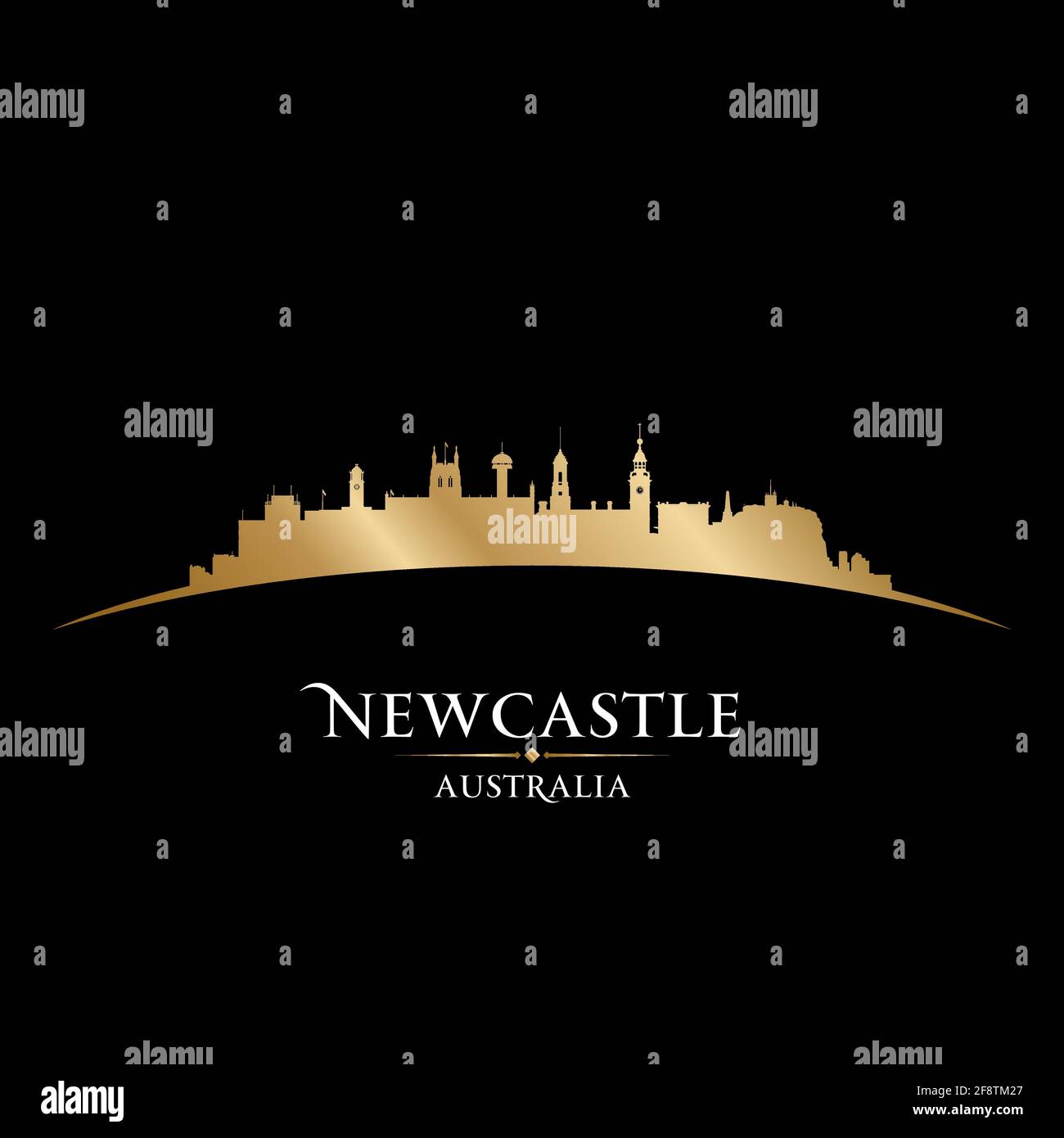 Newcastle Australia city skyline silhouette. Vector illustration Stock ...