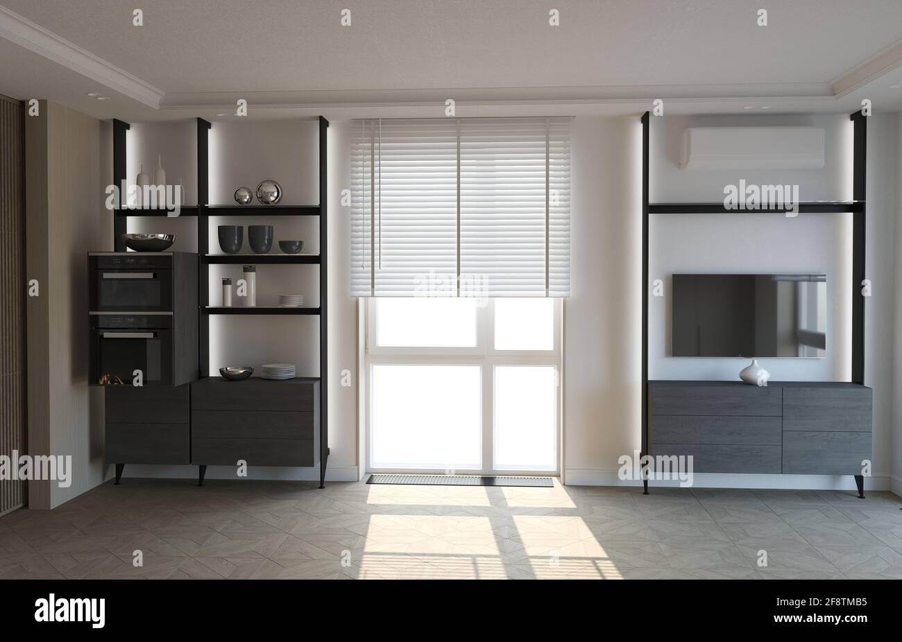 modern apartment interior, 3D illustration Stock Photo - Alamy